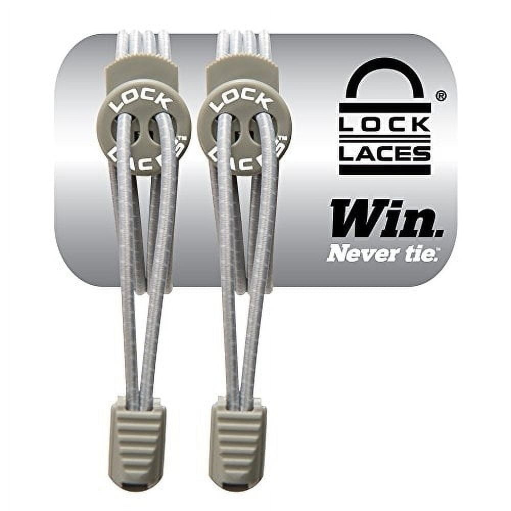 LOCK LACES (Elastic Shoelace and Fastening System) (Grey) - Walmart.com
