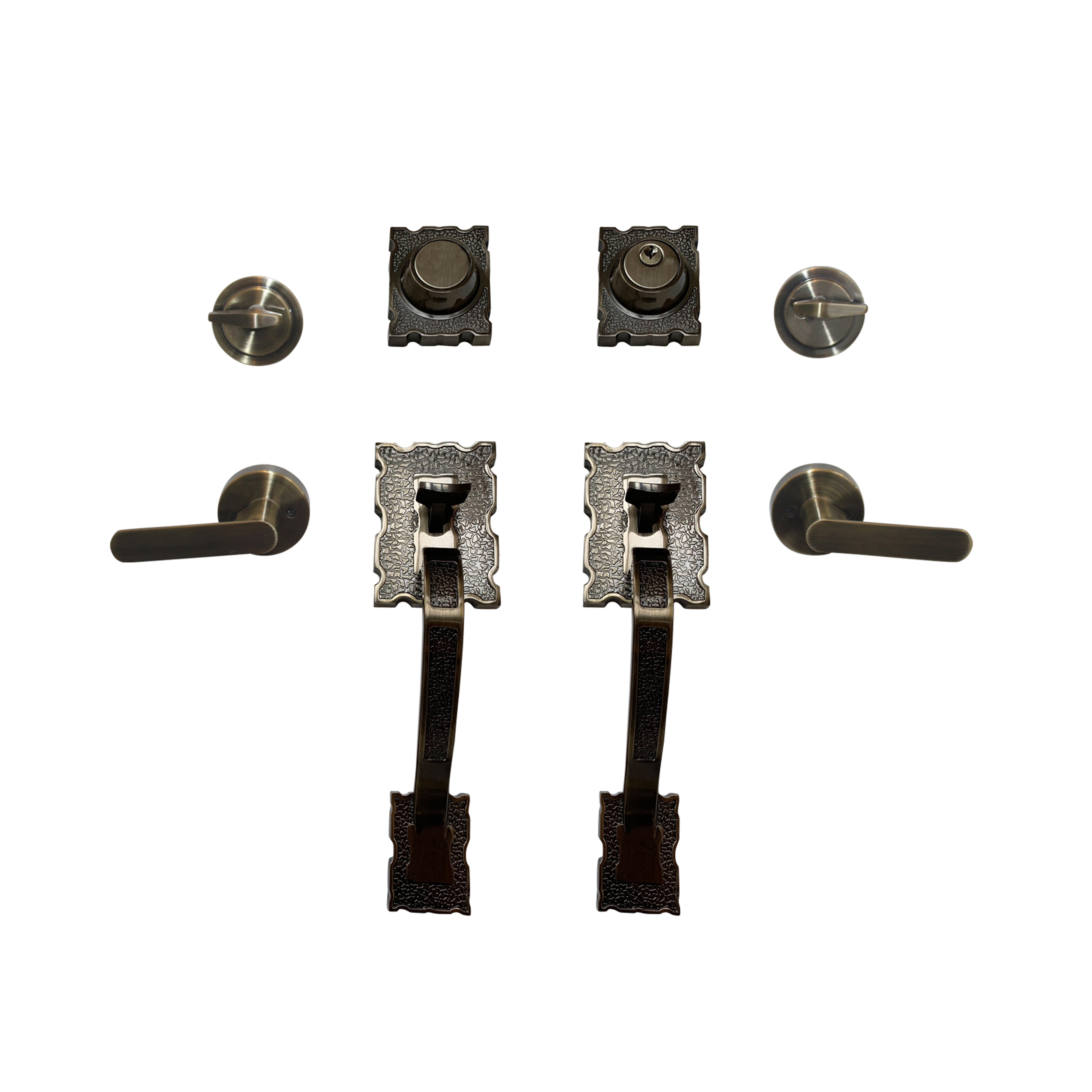 LOCKSET Reversal Front Double Door Hardware Set LAMA, Grip Entry Door ...