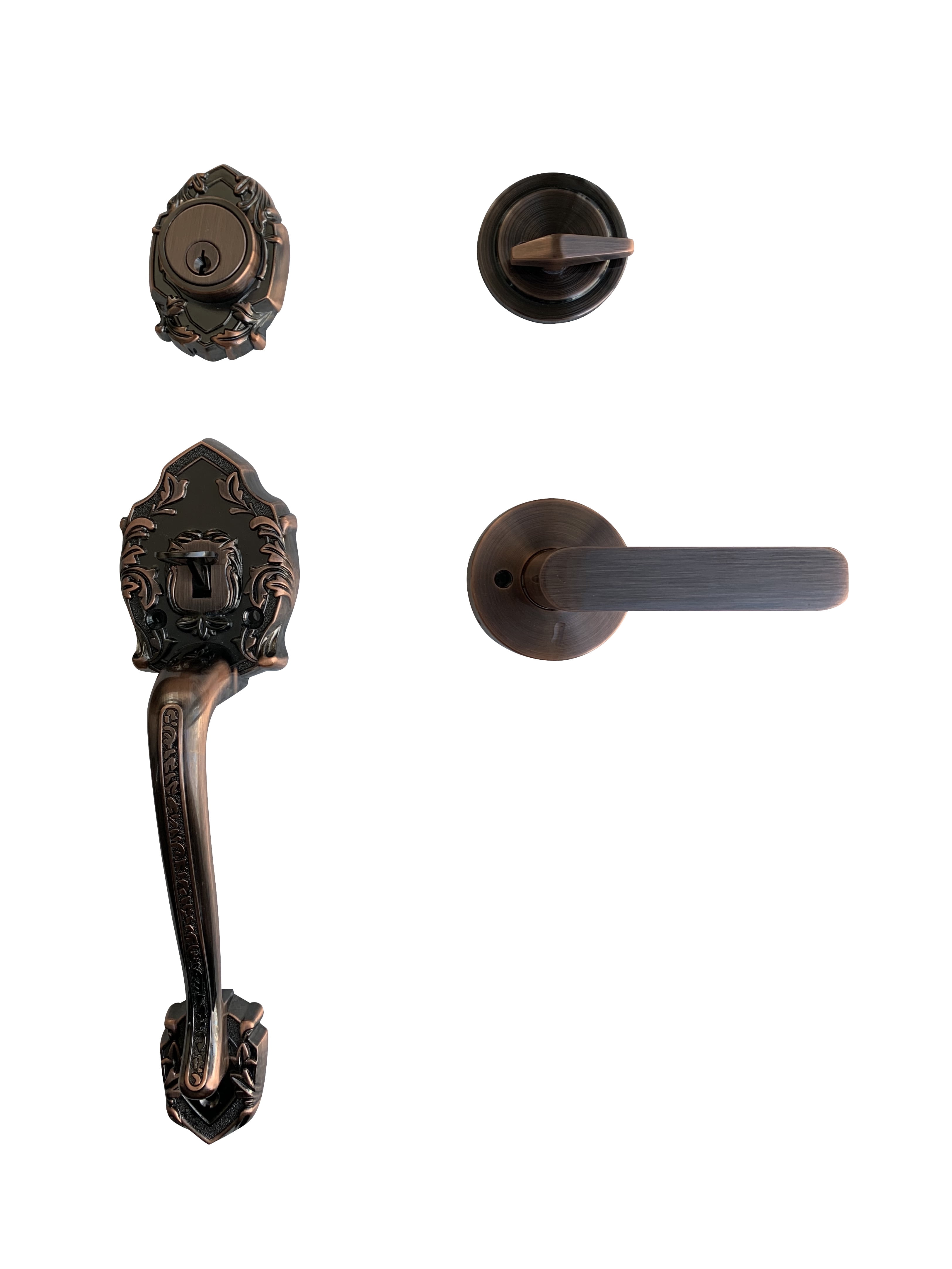 LOCKSET Reversible Front Door Hardware Set LUNA, Heavy Duty Grip Entry ...