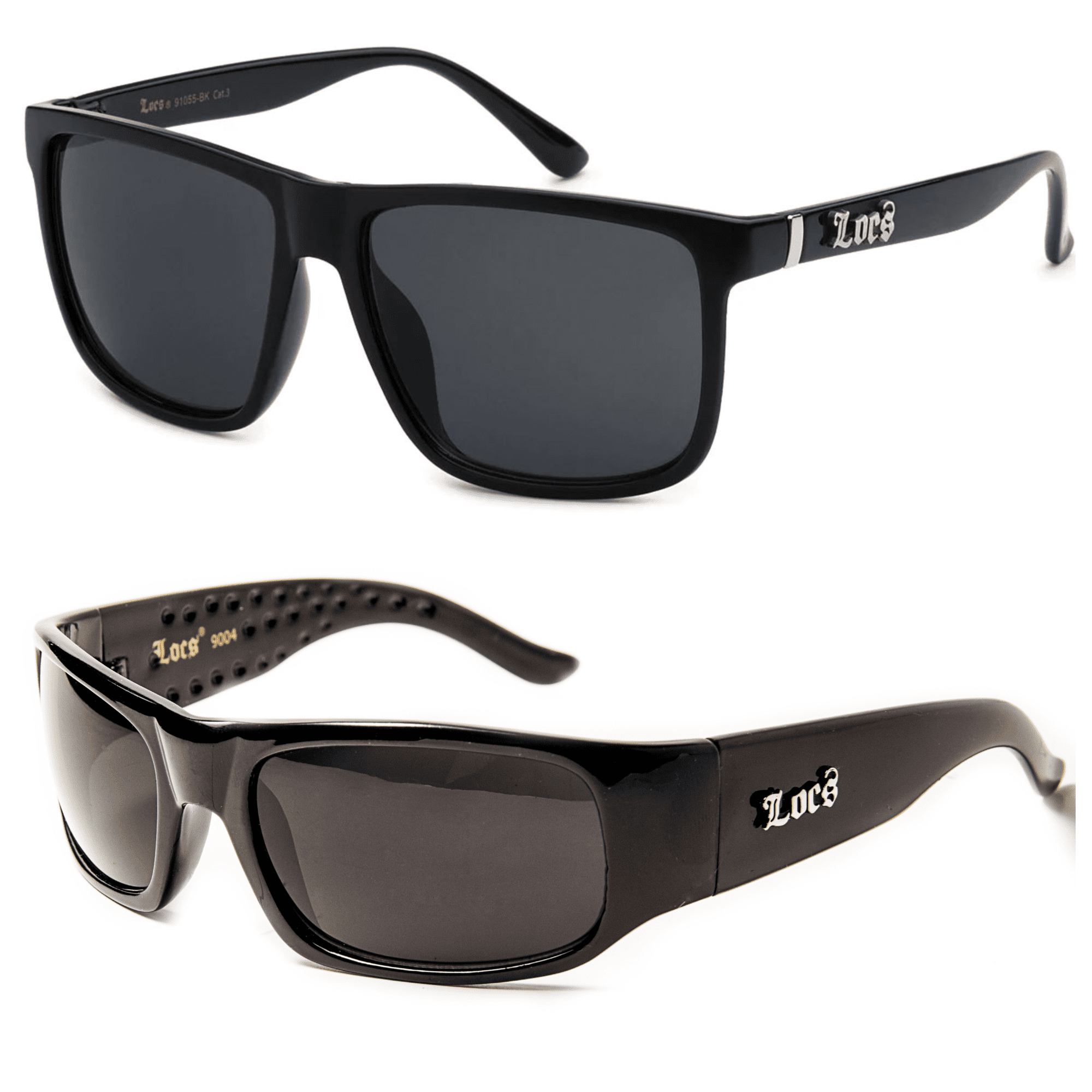 LOCS Hardcore Shades 2 Pack CLASSIC LOCS Black Sunglasses | Mens ...