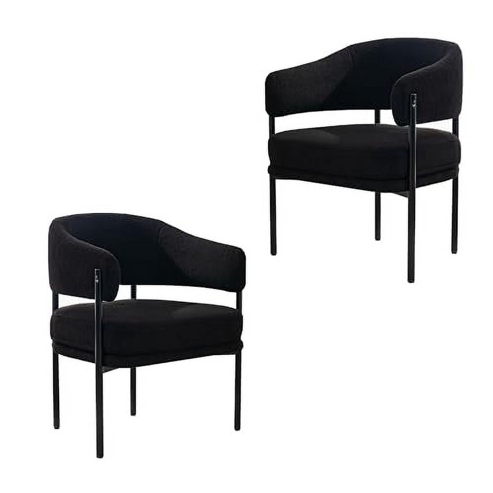 LOCUS BONO Modern Sherpa Accent Chair Set of 2, Curved Back Arm Chair ...