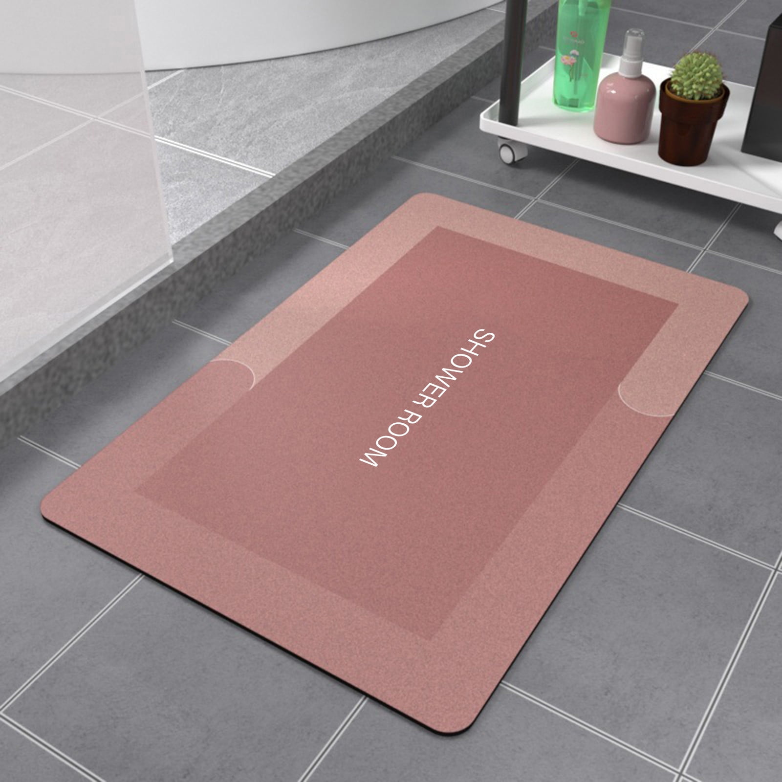 LODIENY Absorbent Bath Mat Rug, Quick Drying Mat Diatomaceous Silicone ...