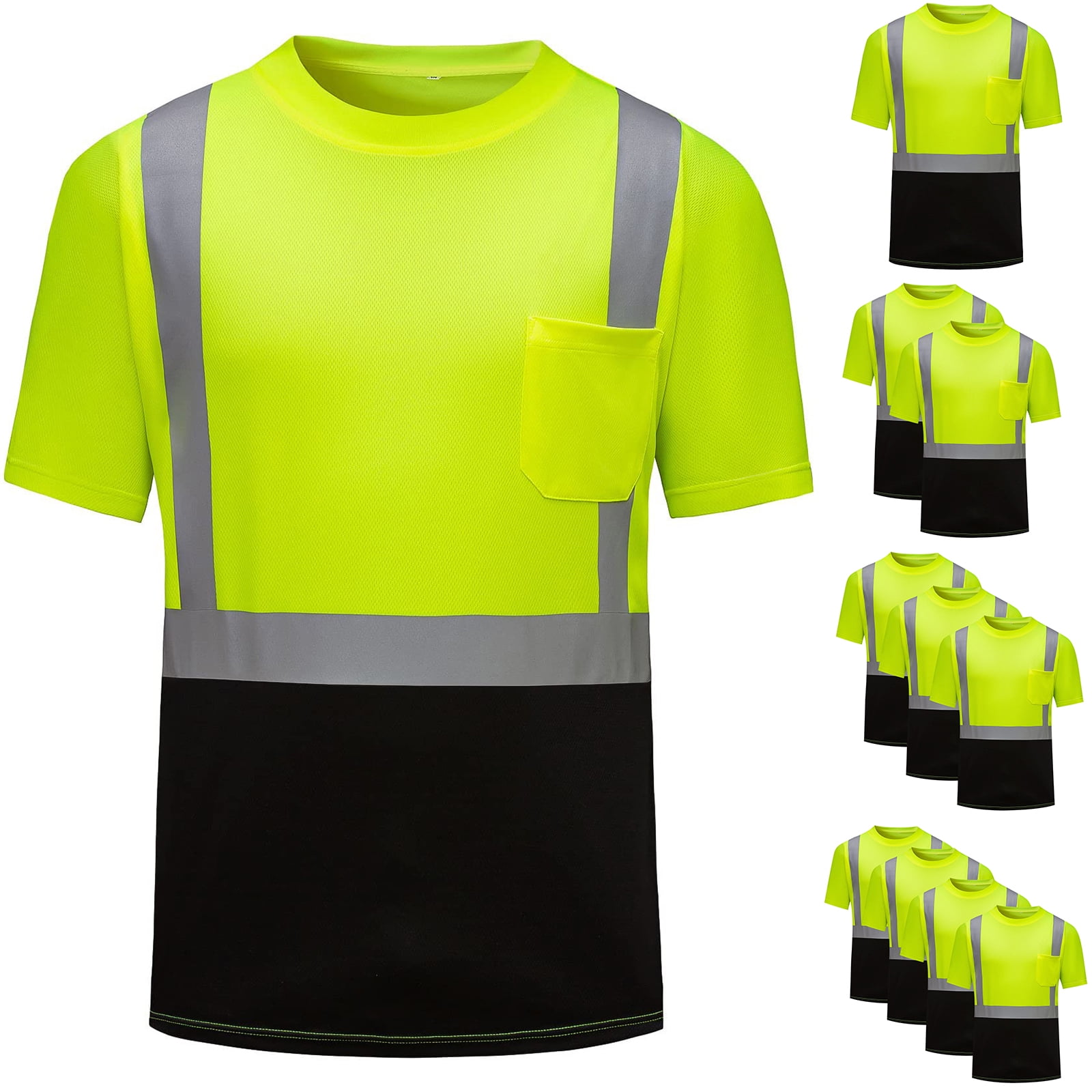 LODIENY High Visibility Shirts for Men Class 3 Hi Vis Reflective Safety ...