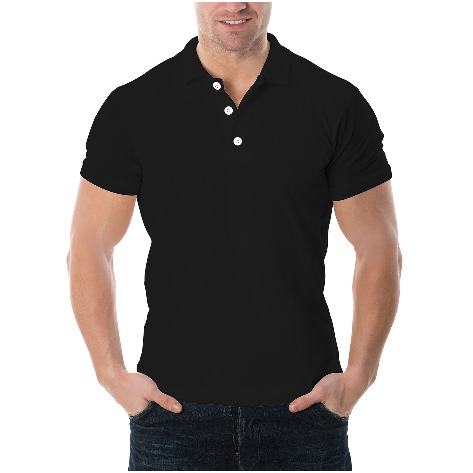 LODIENY Mens Golf Polo Shirts Short Sleeve Casual Banded Bottom Stretch ...