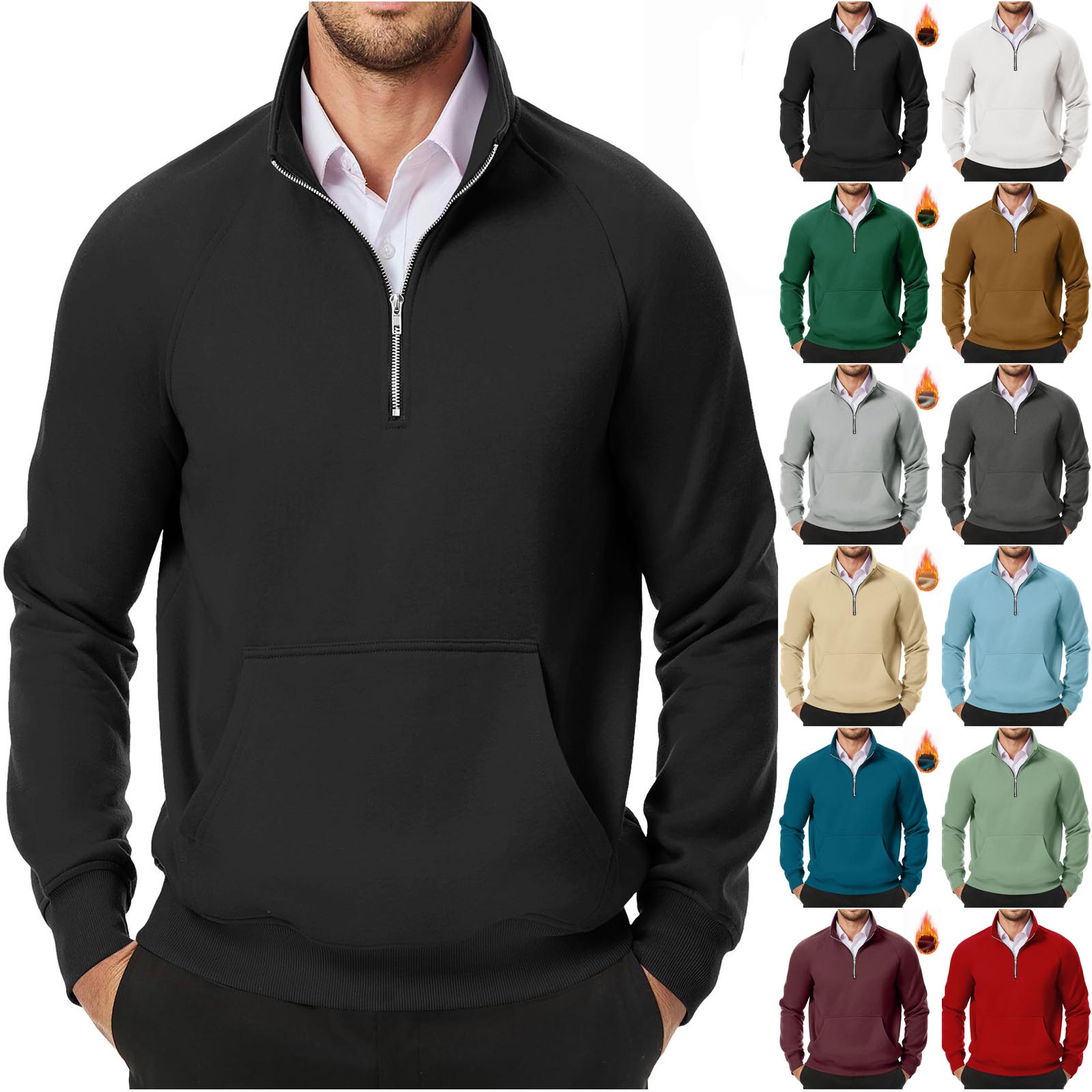 LODIENY Mens Outdoor Athletic Sweatshirts Casual Sherpa Fleece Lined ...