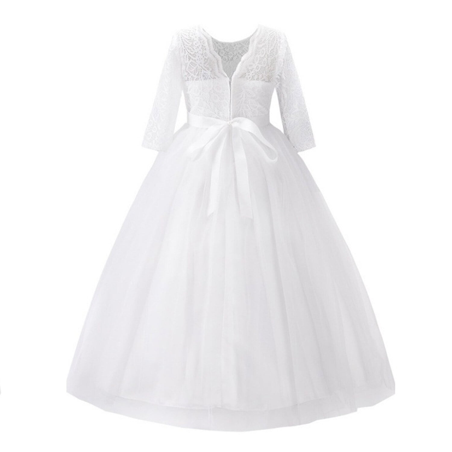 LOEL Flower Girl Lace Long Dress Kids Wedding Bridesmaid Pageant Party ...