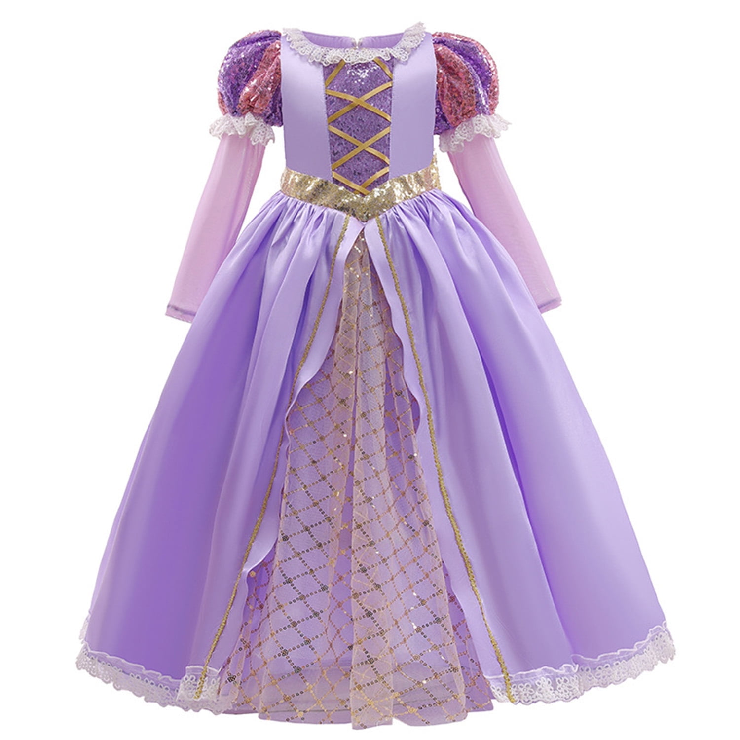 HAWEE Rapunzel Costume for Girls Halloween Fancy Party Cosplay Dress Up ...