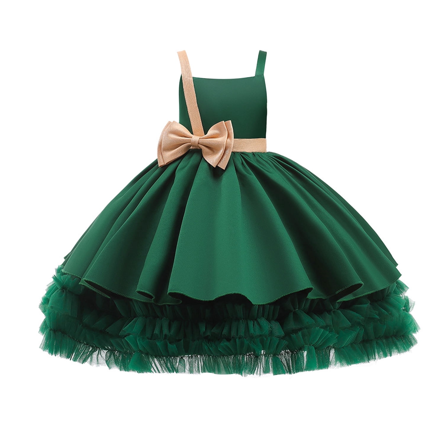 LOEL Little Girls Off Shoulder Bowknot Dress Party Anniversary Formal ...
