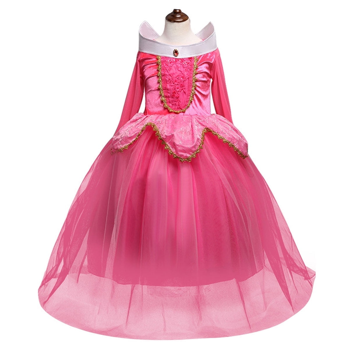 HAWEE Little Girls Princess Dress Cosplay Off Shoulder Pink Dress ...