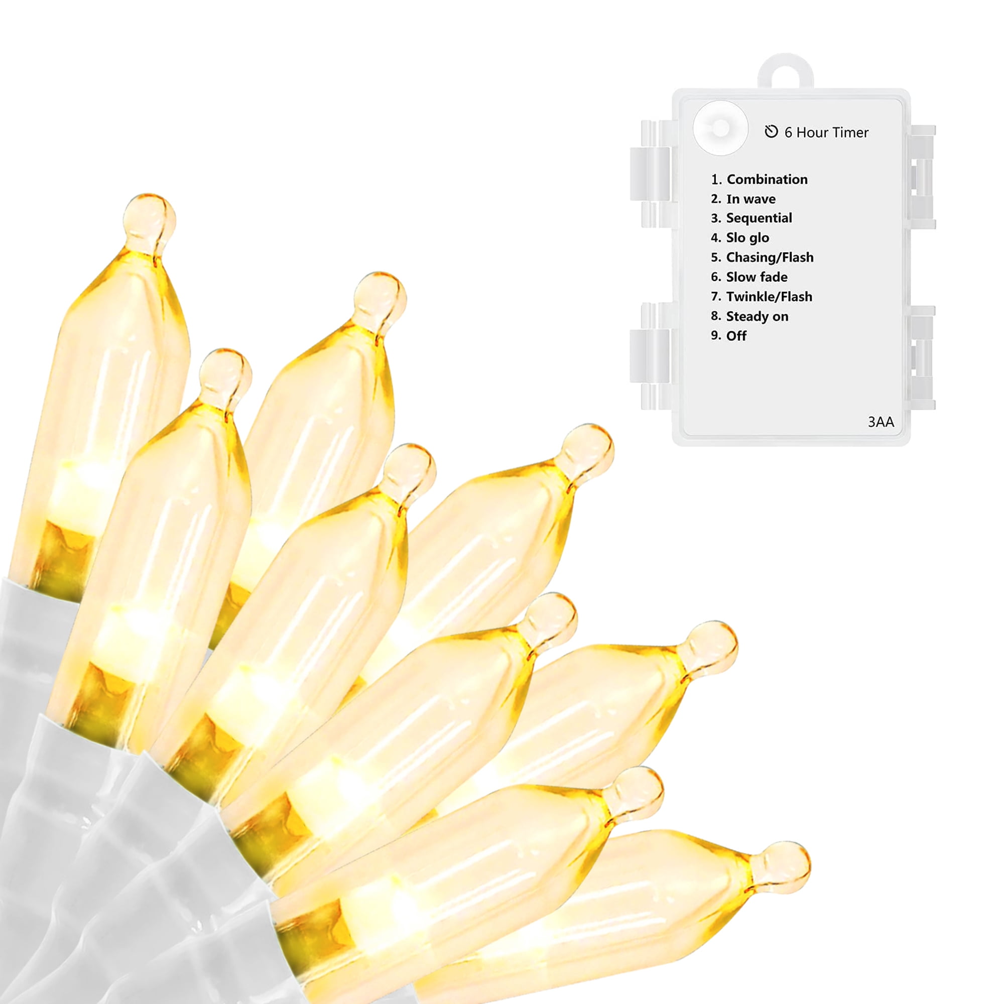 LOENDE 50 LED Battery Operated String Lights, 18FT, Indoor/Outdoor ...