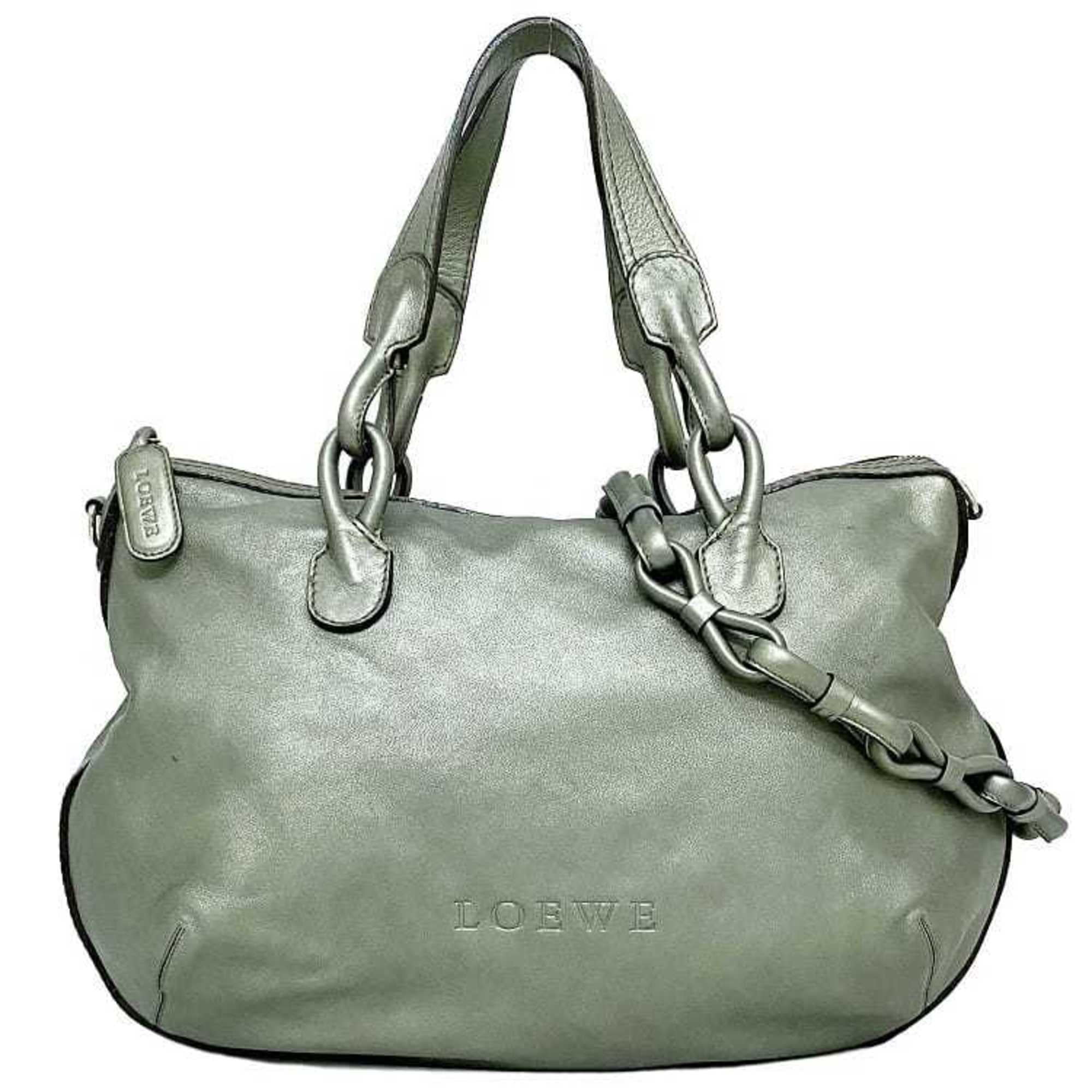 Pre-Owned LOEWE 2way Metallic Green Fiesta 290805 Leather Handbag Women's (Good) - Walmart.com