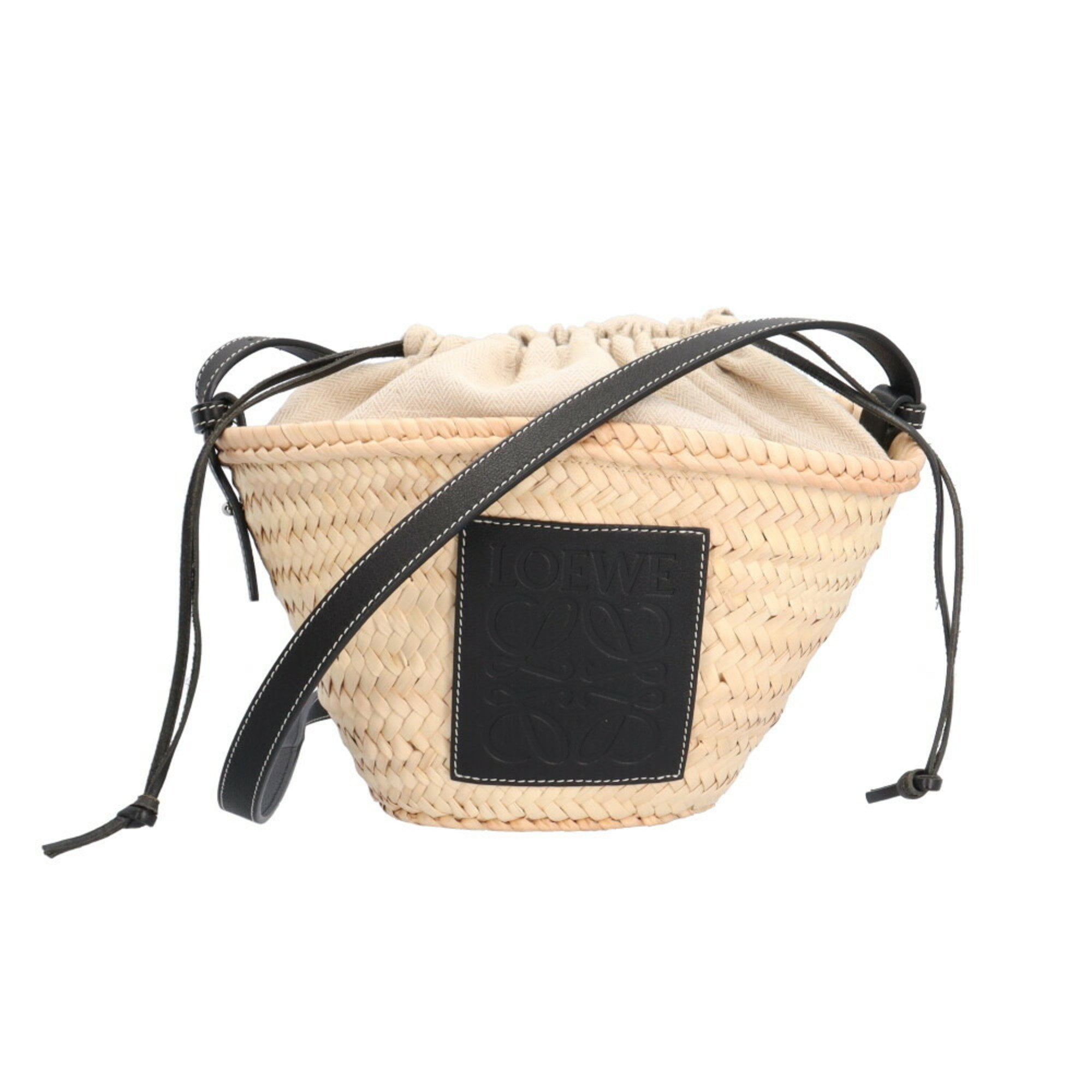 Pre-Owned LOEWE Drawstring Bucket Bag Shoulder Palm Leaf Beige Women's ...