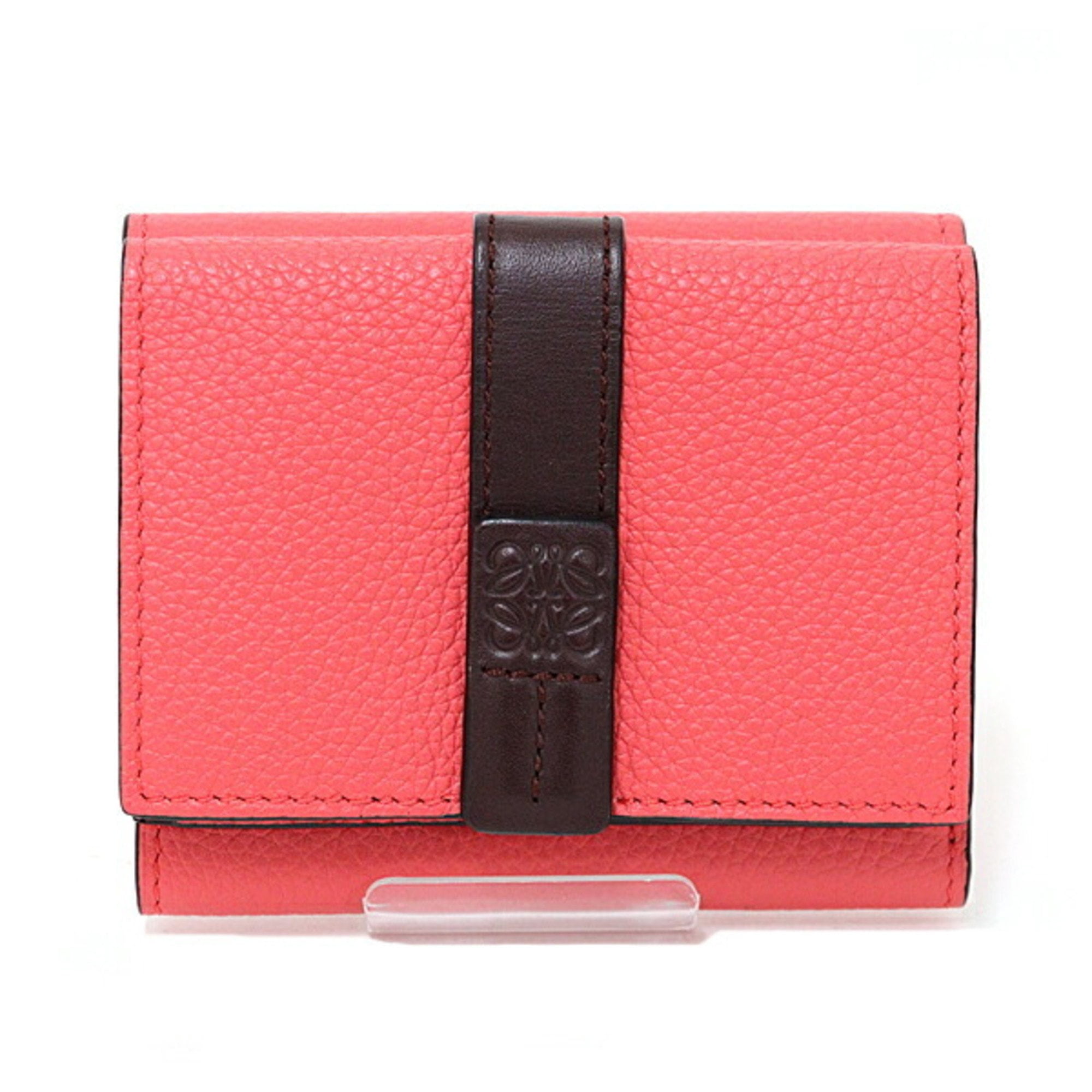 Pre-Owned LOEWE Trifold Wallet, Compact Soft Grain Calfskin, C660S26X03 ...