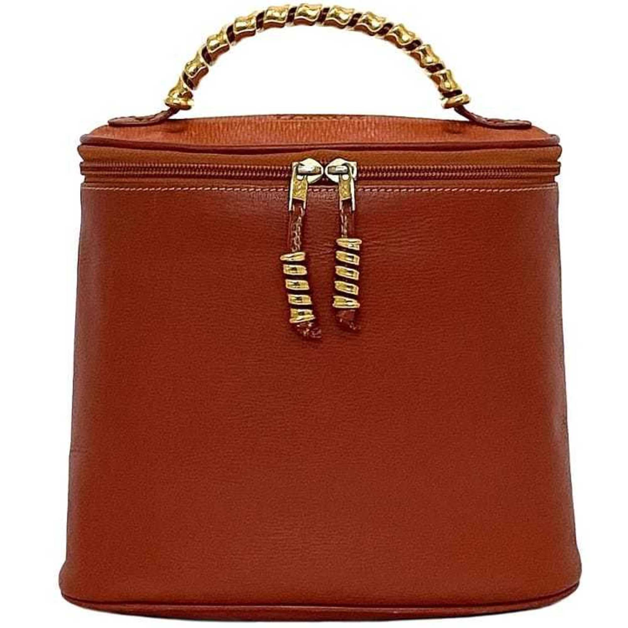 Pre-Owned LOEWE Vanity Bag f-21837 Red Velazquez Handbag Leather Clutch ...