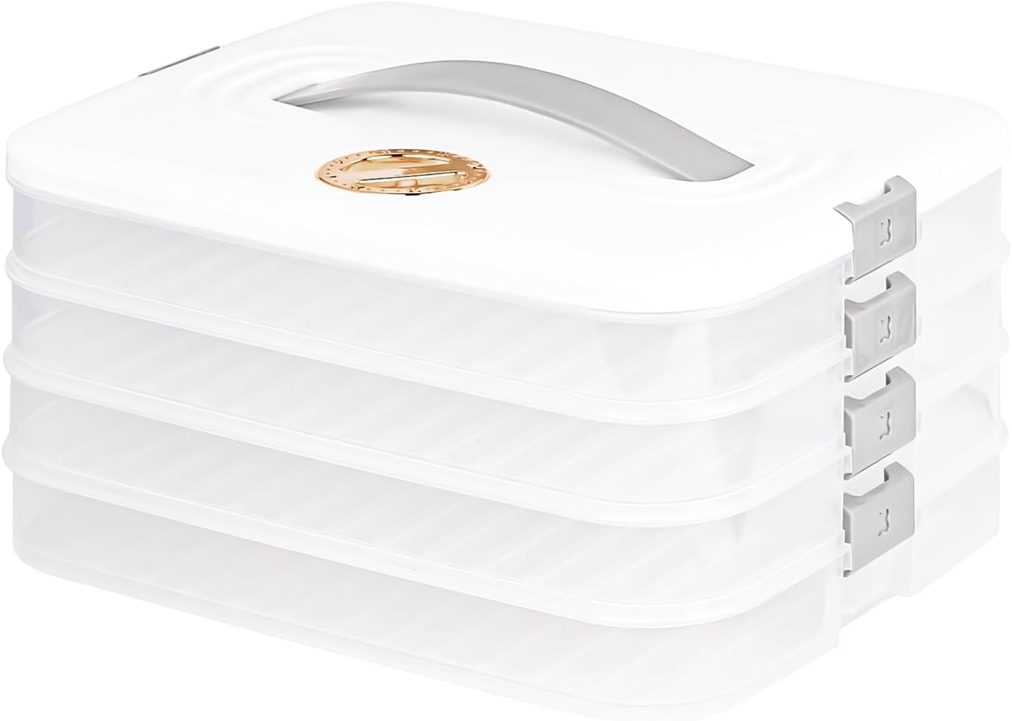 LOEZ 4-Layer Stackable Food Storage Containers – Airtight Sealing with ...