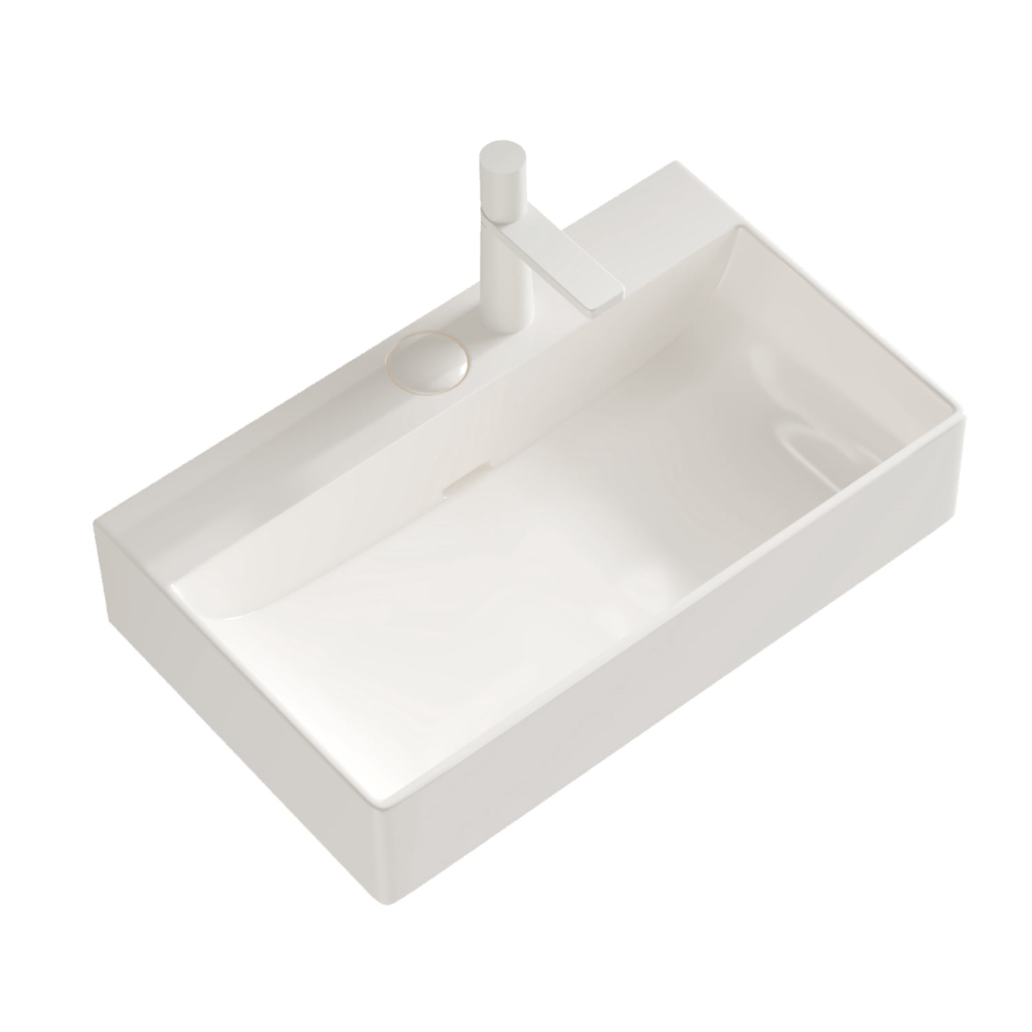 LOFI 24‘‘ Bathroom Sink without Cabinet White Ceramic Basin - Walmart.com