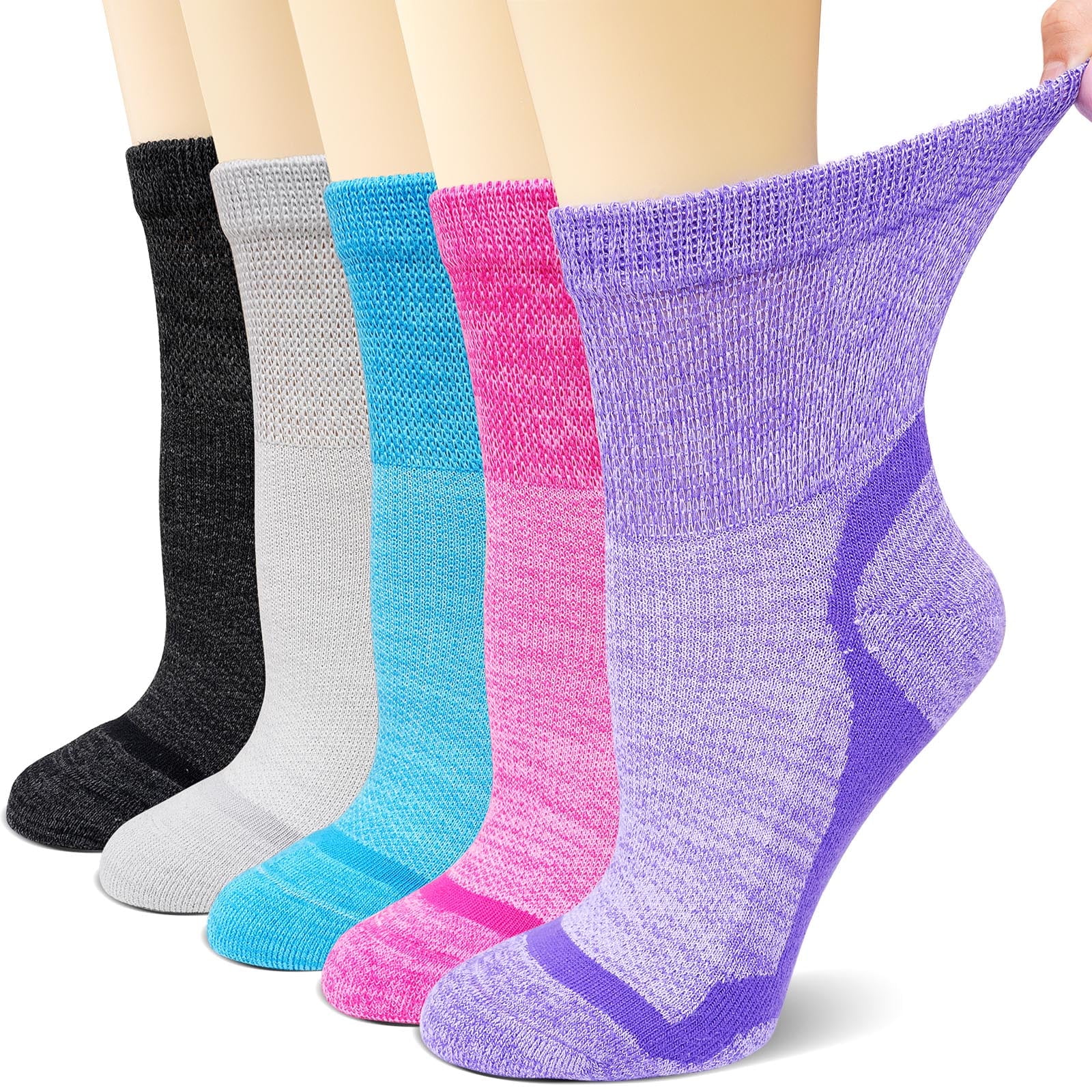 LOFIR Diabetic Socks for Women,Above Ankle Loose Top Non-Binding ...