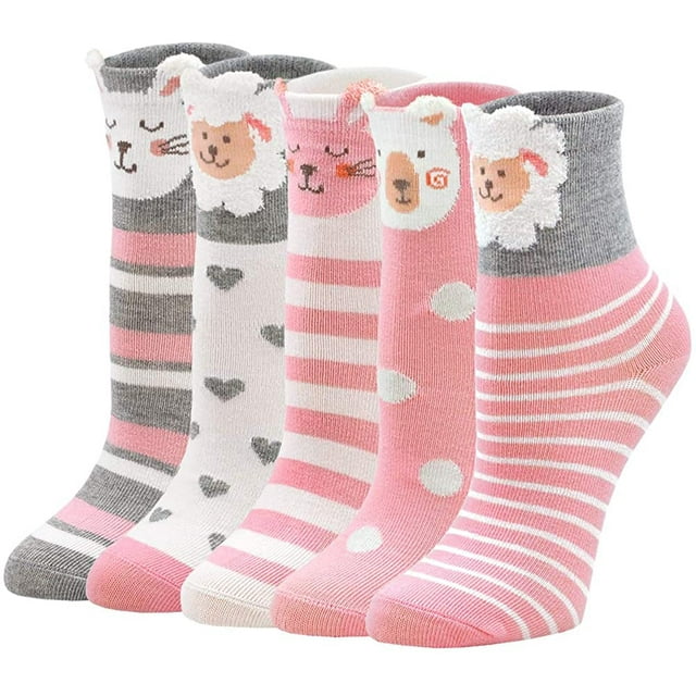 LOFIR Girls' Little Size 11-14Y Fashionable Novelty Ankle Socks - 5 ...