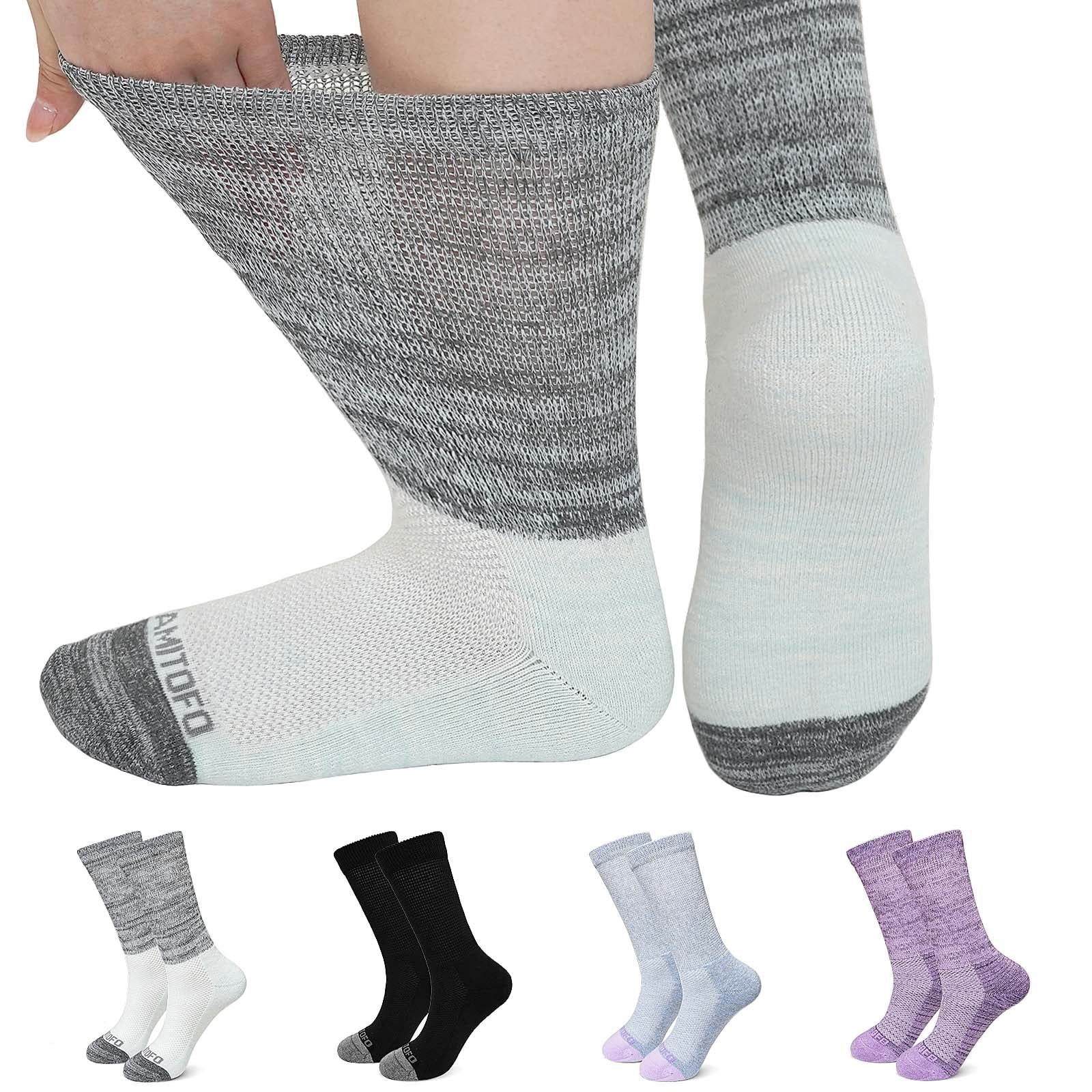 LOFIR Men's & Women's Cushioned Diabetic Socks – Soft Cotton, Seamless ...