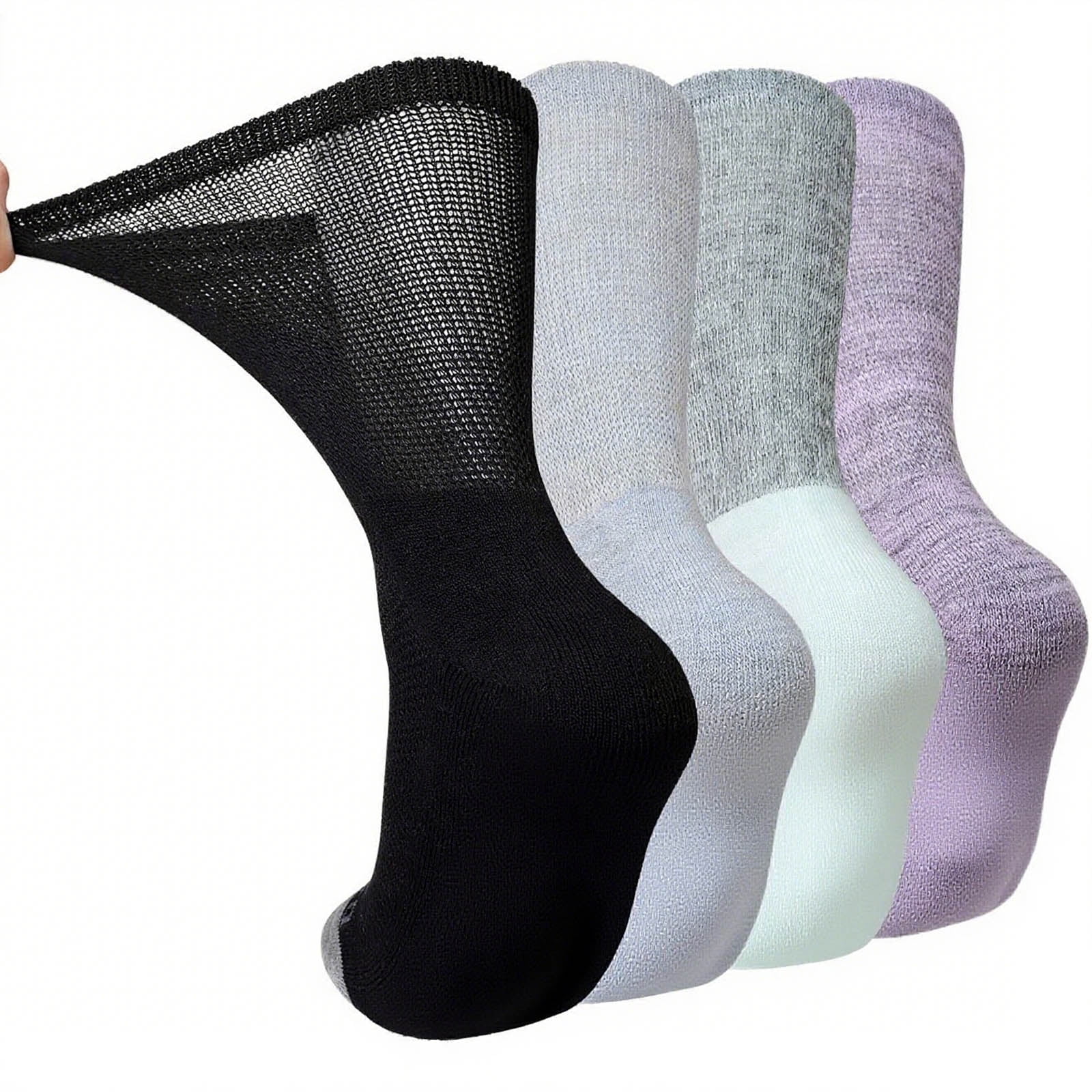 LOFIR Men's & Women's Cushioned Diabetic Socks – Soft Cotton, Seamless ...