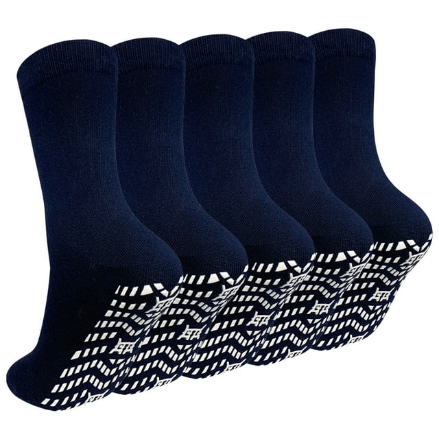 LOFIR Non Slip Grip Socks for Men- 5 Pairs Non Skid Anti Slip Grippy ...