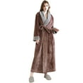 LOFIR Women's Full Length Fleece Robe, Soft Plush Warm Flannel Spa ...