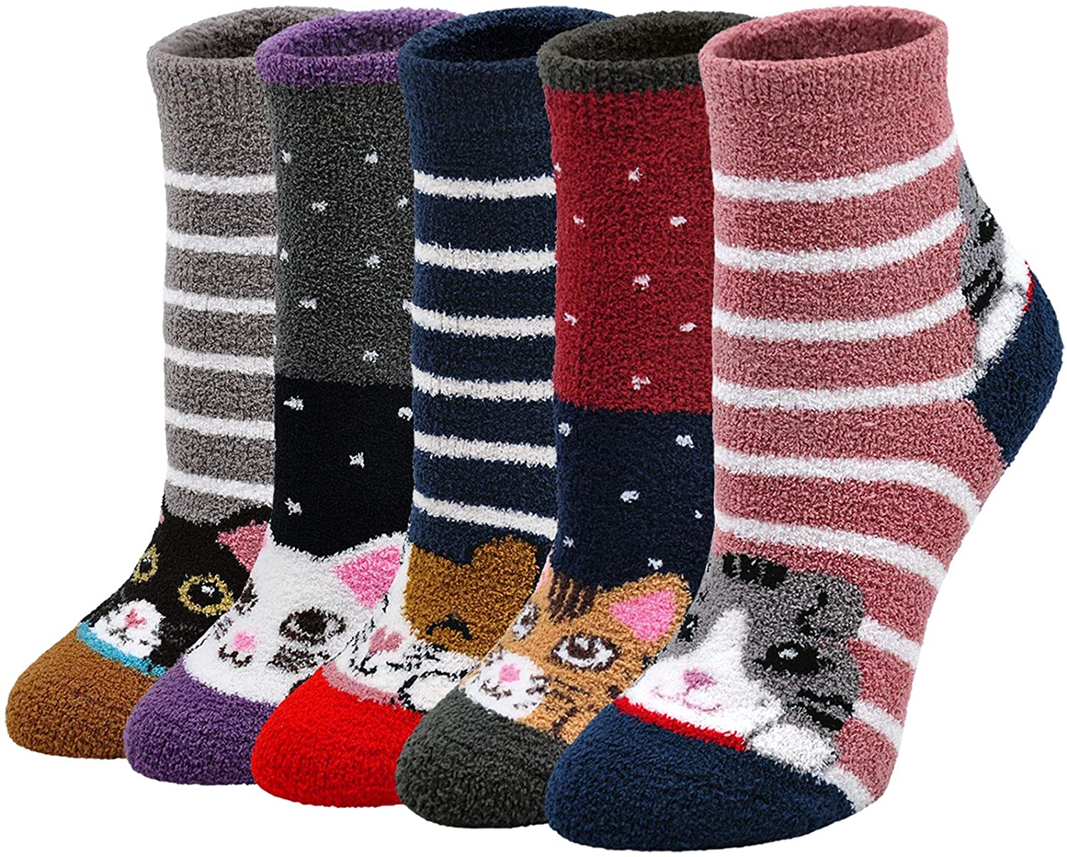 Loritta Fuzzy Fluffy Socks for Women Soft Warm Cozy Winter Slipper ...