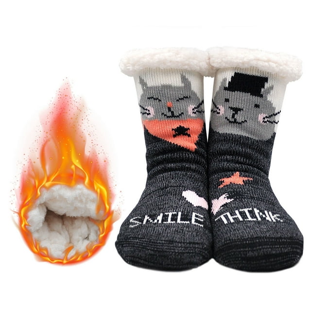Lofir Womens Non Slip Fuzzy Slipper Socks Winter Warm Soft Fluffy Cozy