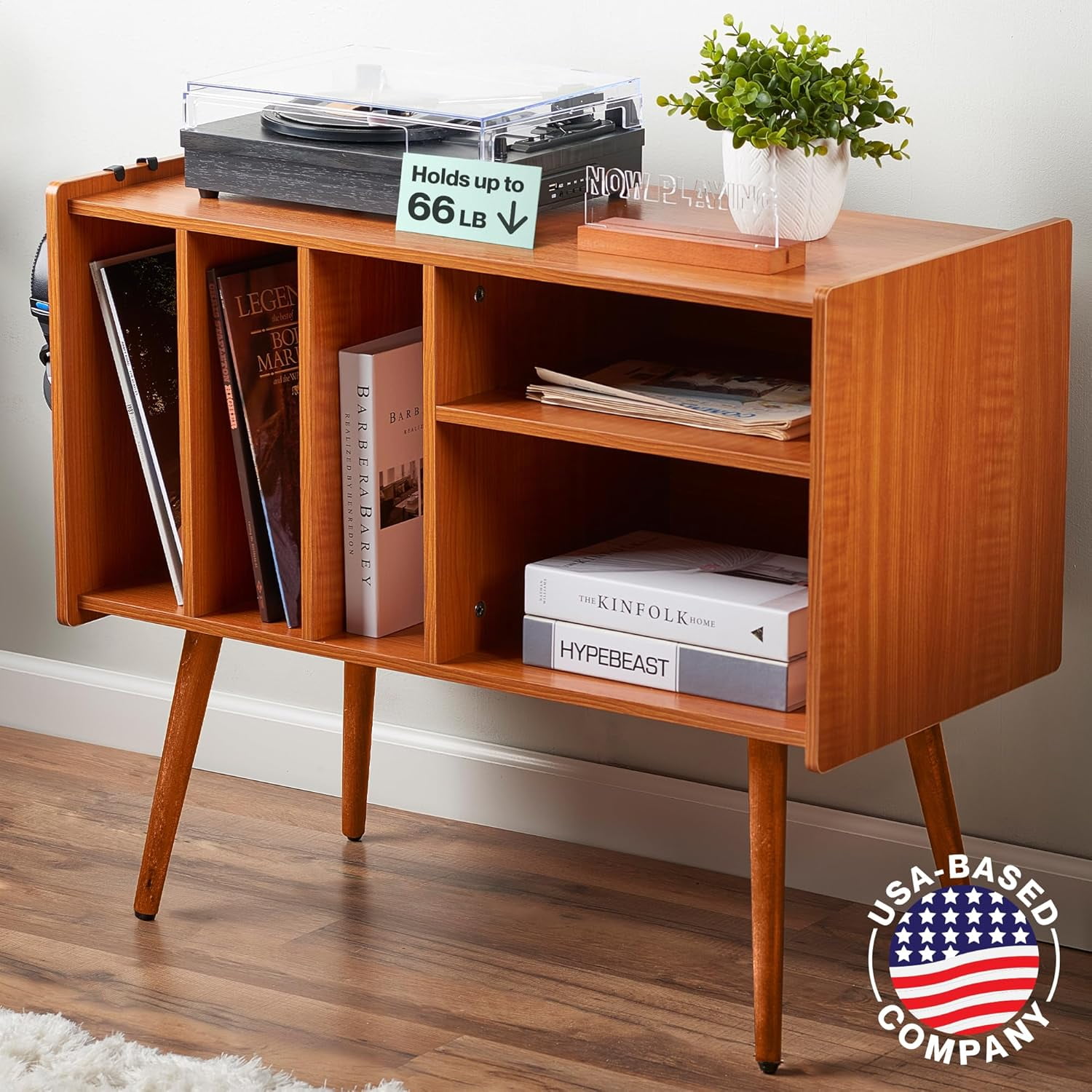 LOFT + IVY Record player stand with vinyl storage - USA company ...