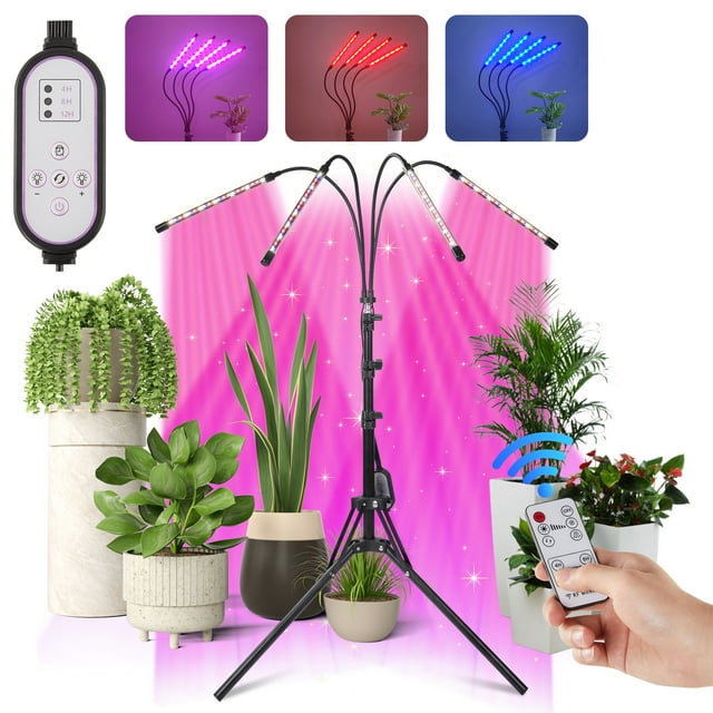LOFTER-PRO Grow Lights for Indoor Plants, 4 Head LED Grow Light with ...