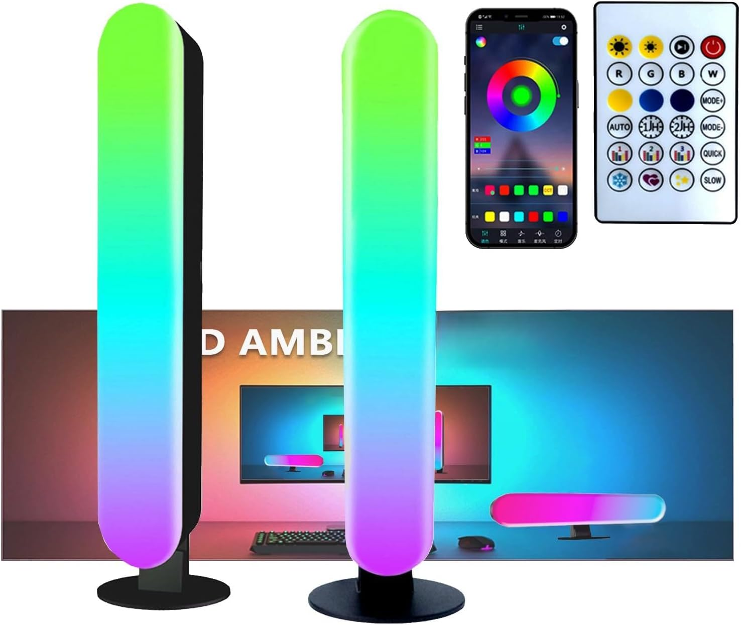 LOFTER-Pro RGB Light Bar with Remote for PC,Smart LED Light Bar with ...