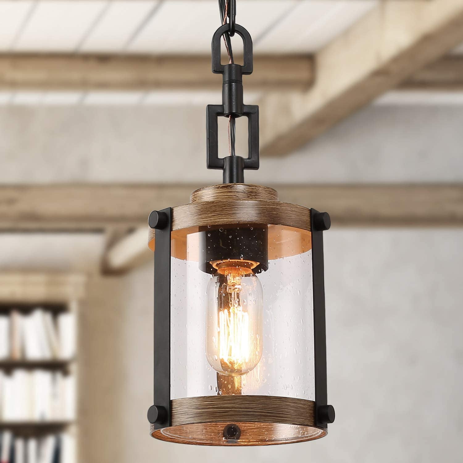 LOG BARN Pendant Lighting for Kitchen Island, Farmhouse Mini Chandelier ...