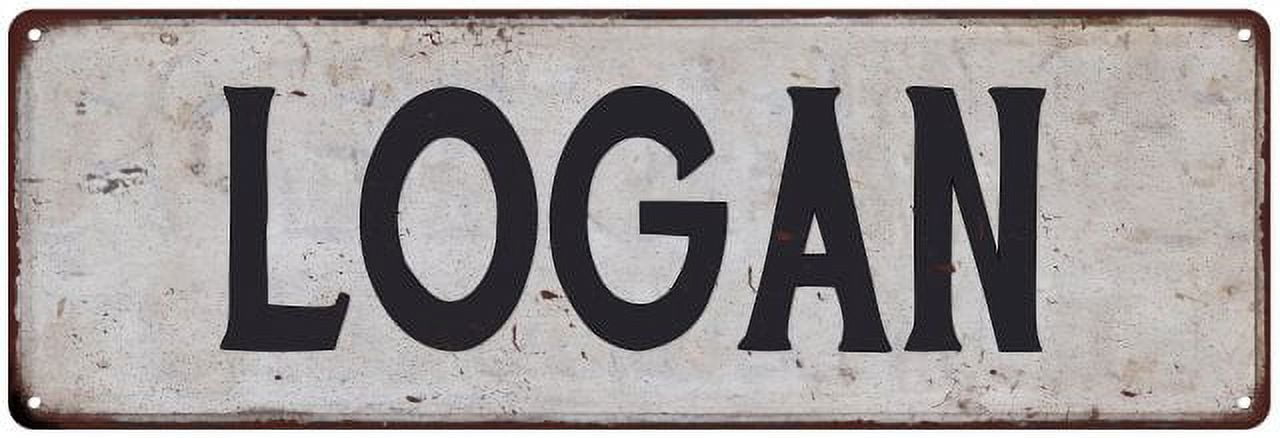 LOGAN Vintage Look Rustic Chic Metal Sign 8x24 108240036244 - Walmart.com