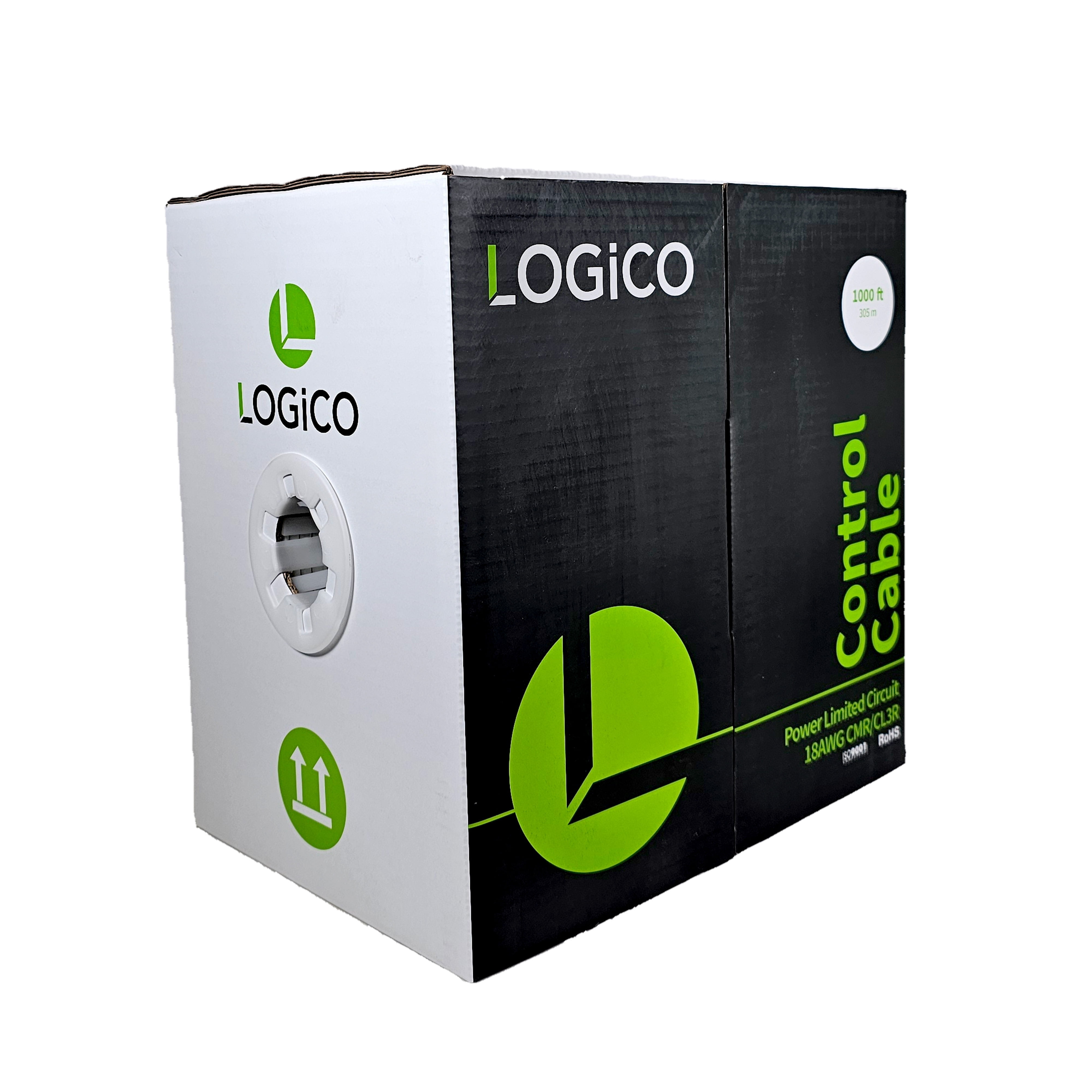 LOGICO 18/2 Low Voltage Shielded Stranded Bare Copper Wire, 1000FT ...