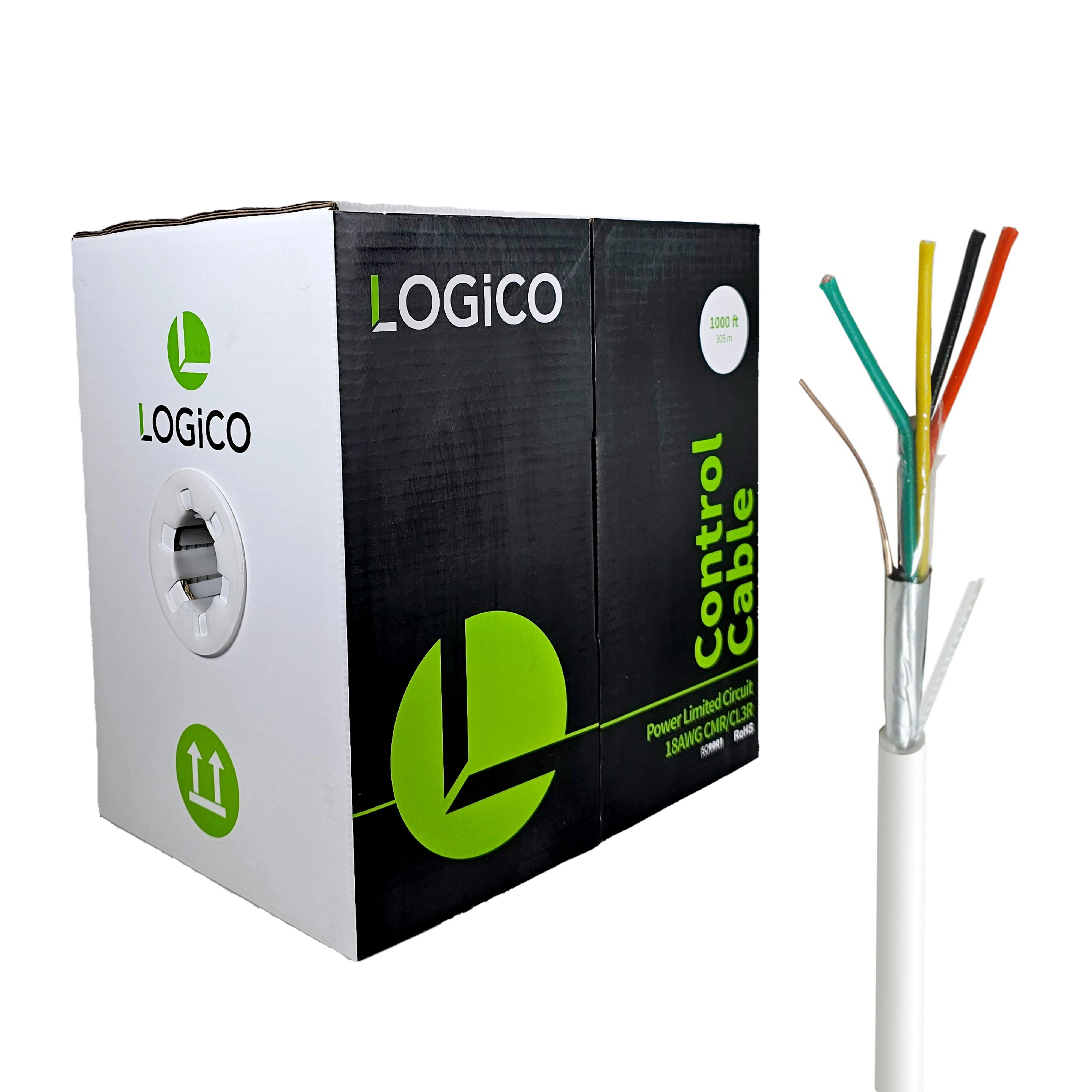LOGICO 18/4 Low Voltage Shielded Stranded Bare Copper Wire, 1000FT ...