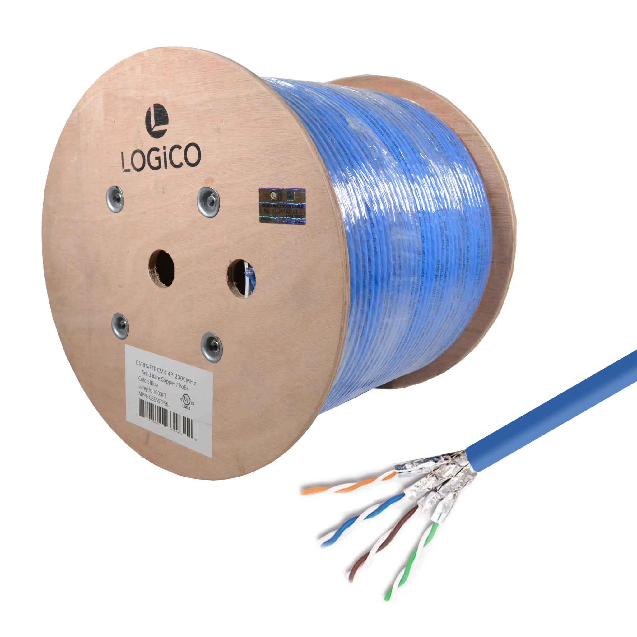 LOGICO CAT8 S/FTP Bulk Ethernet Network Cable 22AWG 2Ghz Pure Copper ...