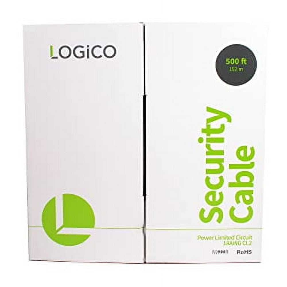 LOGICO Security Wire Burglar Alarm 18/2 500FT Stranded Shielded Control ...