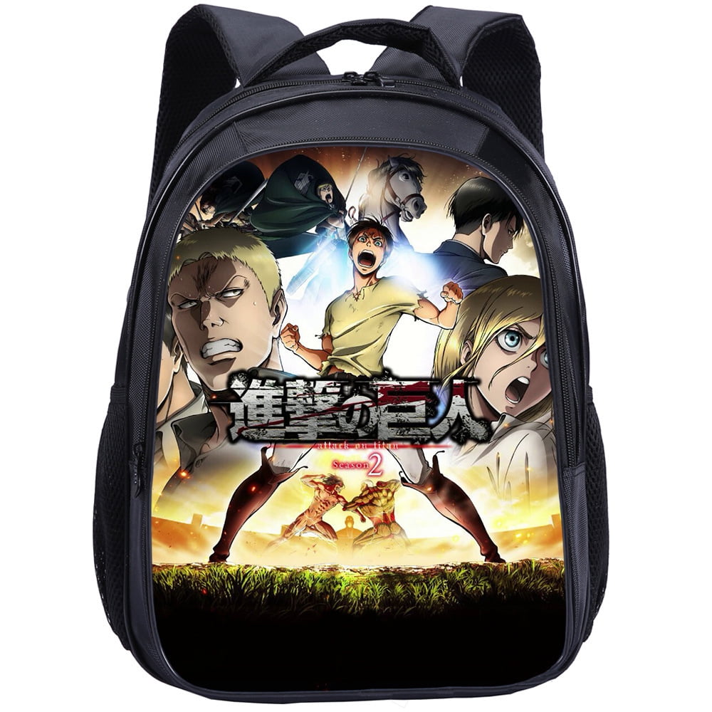 LOGO pattern 3D printing Attack on Titan backpack personality backpack ...