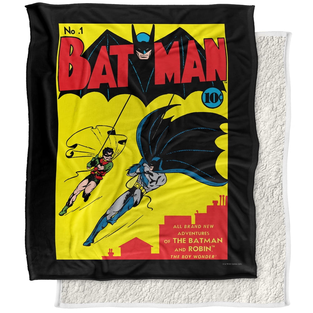 LOGOVISION Batman Blanket, 50''x60'', Batman First Silky Touch Sherpa ...