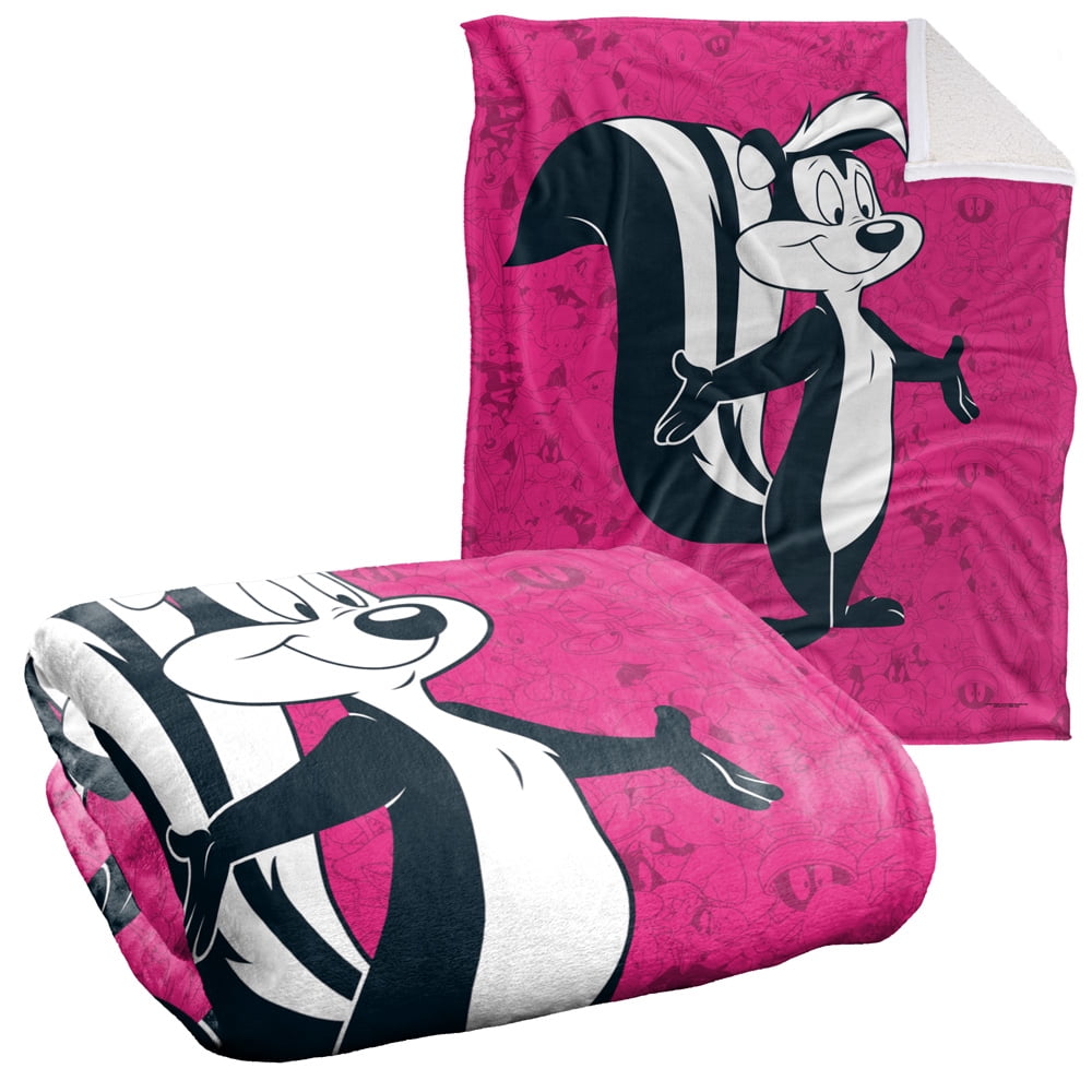 LOGOVISION Looney Tunes Blanket,50*60inch,Pepe Le Pew Character Sherpa ...