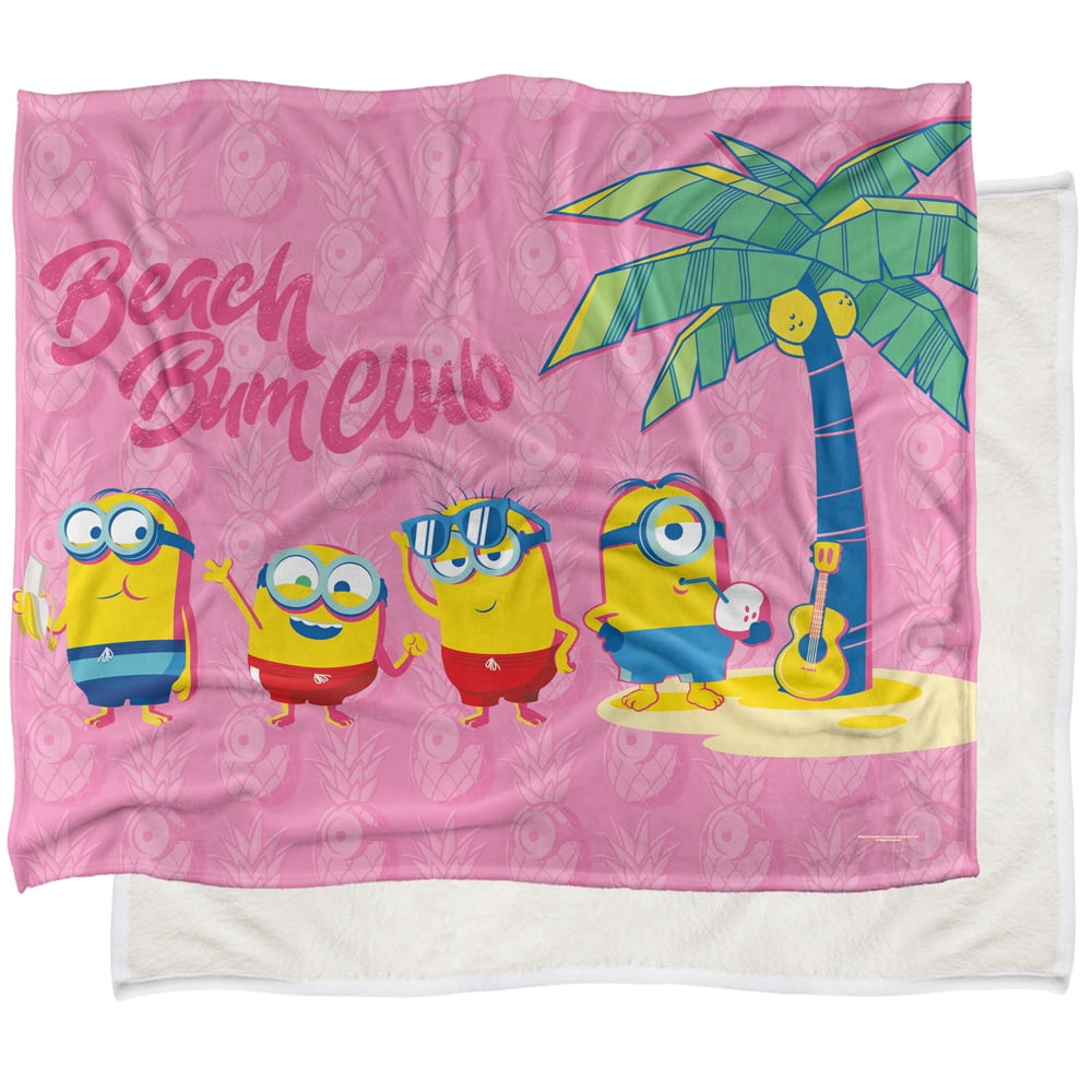 LOGOVISION Minions Beach Bum Club Silky Touch Sherpa Back Super Soft Throw Blanket - Walmart.com