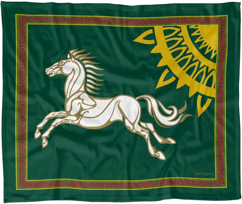 LOGOVISION The Lord of The Rings Blanket, 50" x 60" Rohan Banner Fleece ...