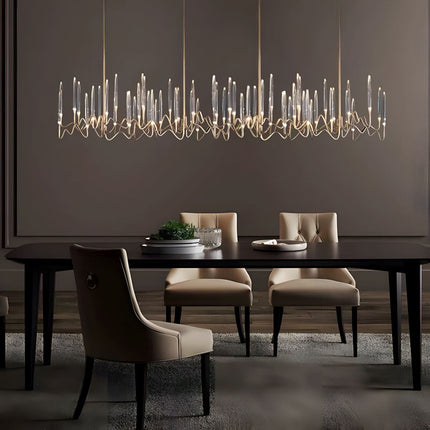 LOHA Hand-Forged Brass Crystal Chandelier LED Candelabra Pendant Light ...