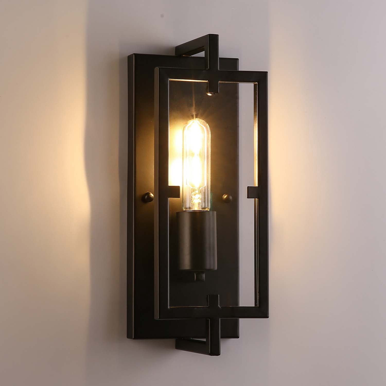 LOHASLED 1-Light Industrial Wall Sconces Black Rustic Indoor Wall ...