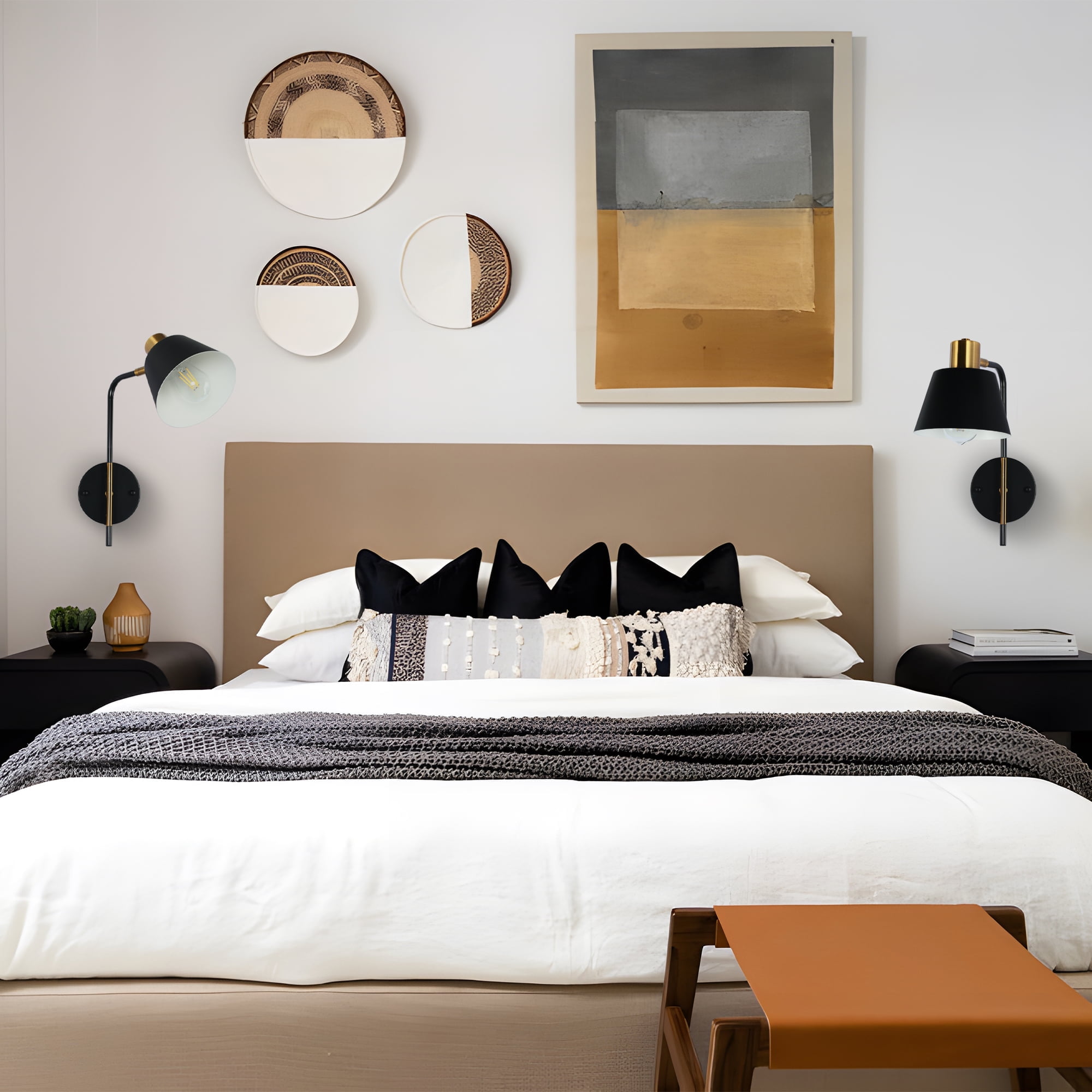 LOHASLED 2 Pack Black Retro Wall Sconces Light E26 Base, Decor Lighting ...