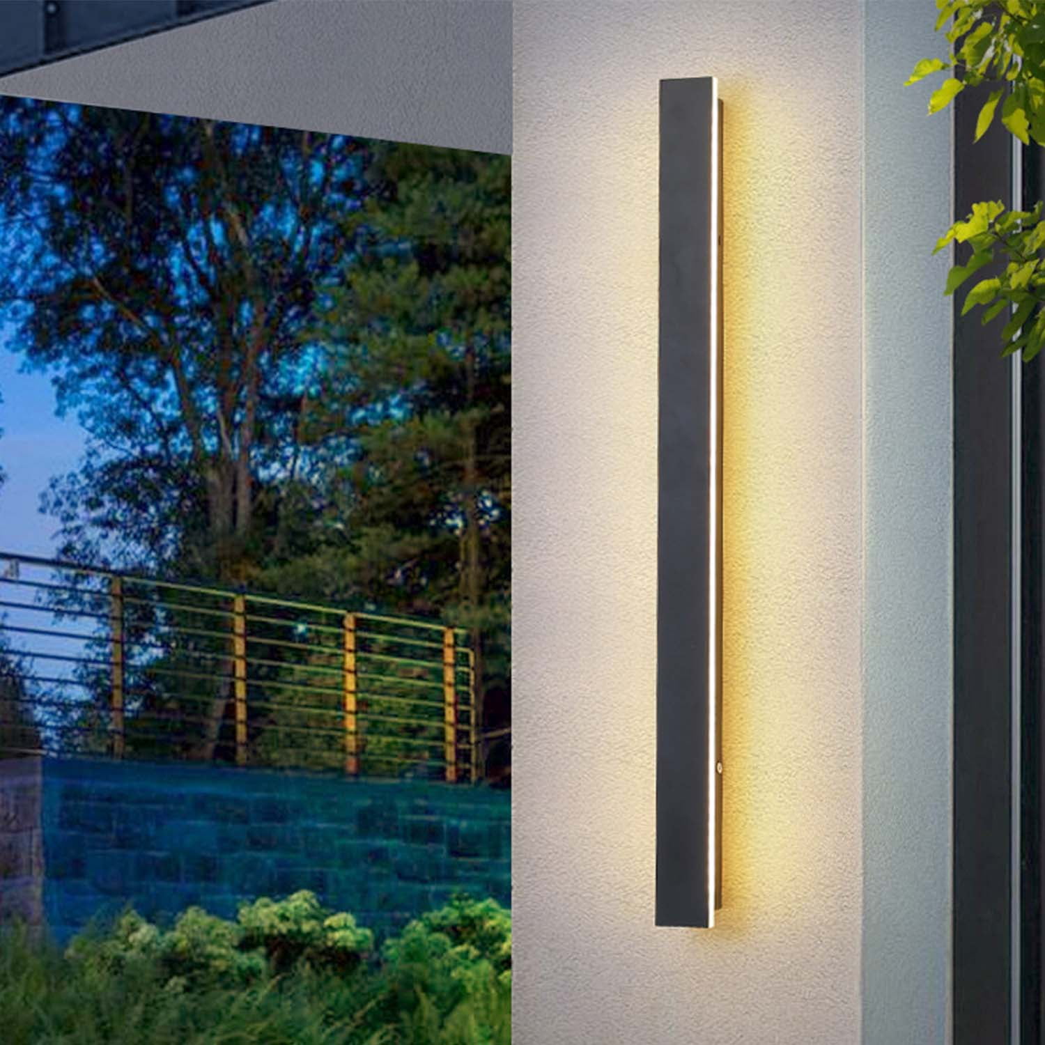 LOHASLED 20W Outdoor Modern Linear Wall Lamp 3000K Warm Light led ...