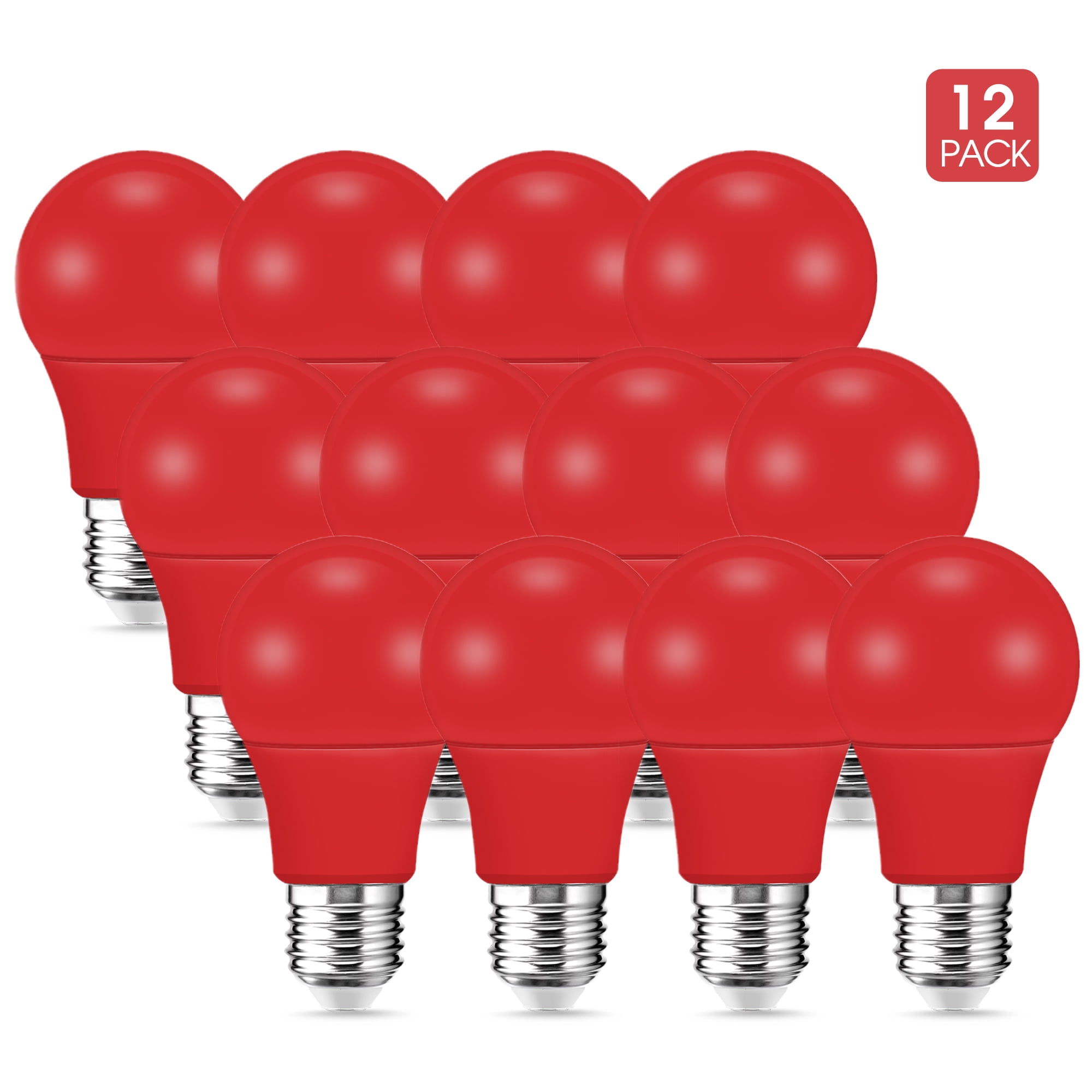 LOHASLED Red LED A19 Colored Light Bulb, 9W, (60W Equivalent), E26 ...