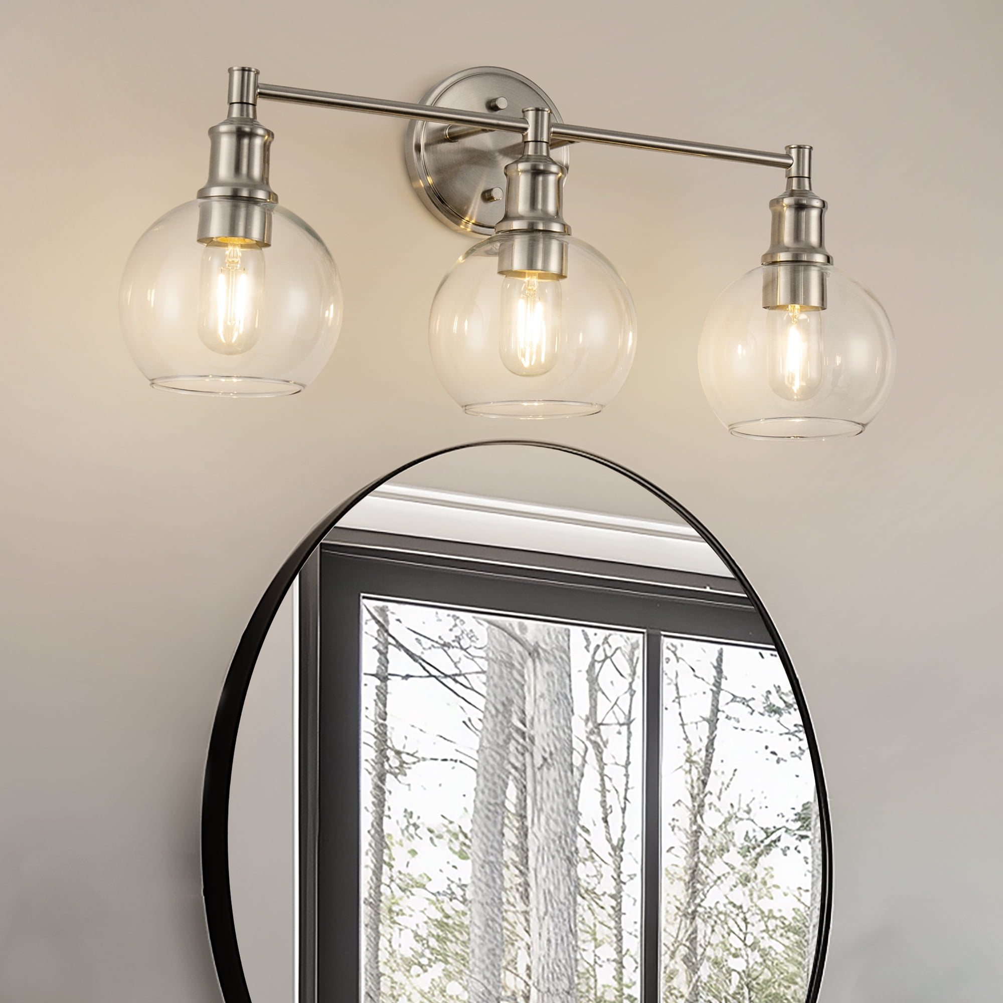 LOHASLED 3-Light Modern Vanity Fixture with Brushed Nickel Finish ...