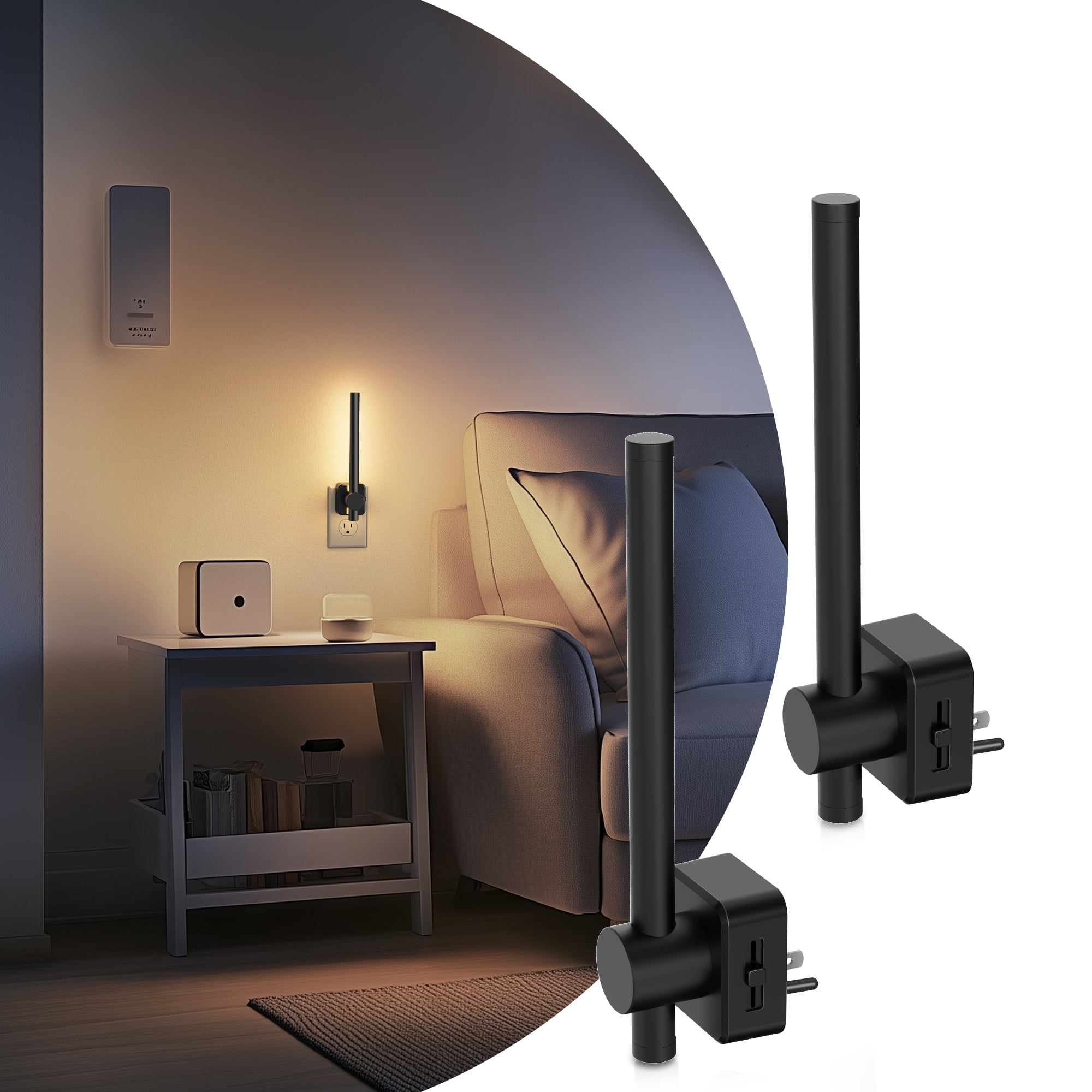 LOHASLED Black Warm White 3000K Long Cylinder High Lumen Night Light ...