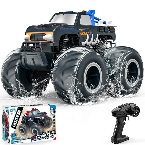 Official Monster Jam Mega Megalodon RC Monster Truck with All-Terrain ...